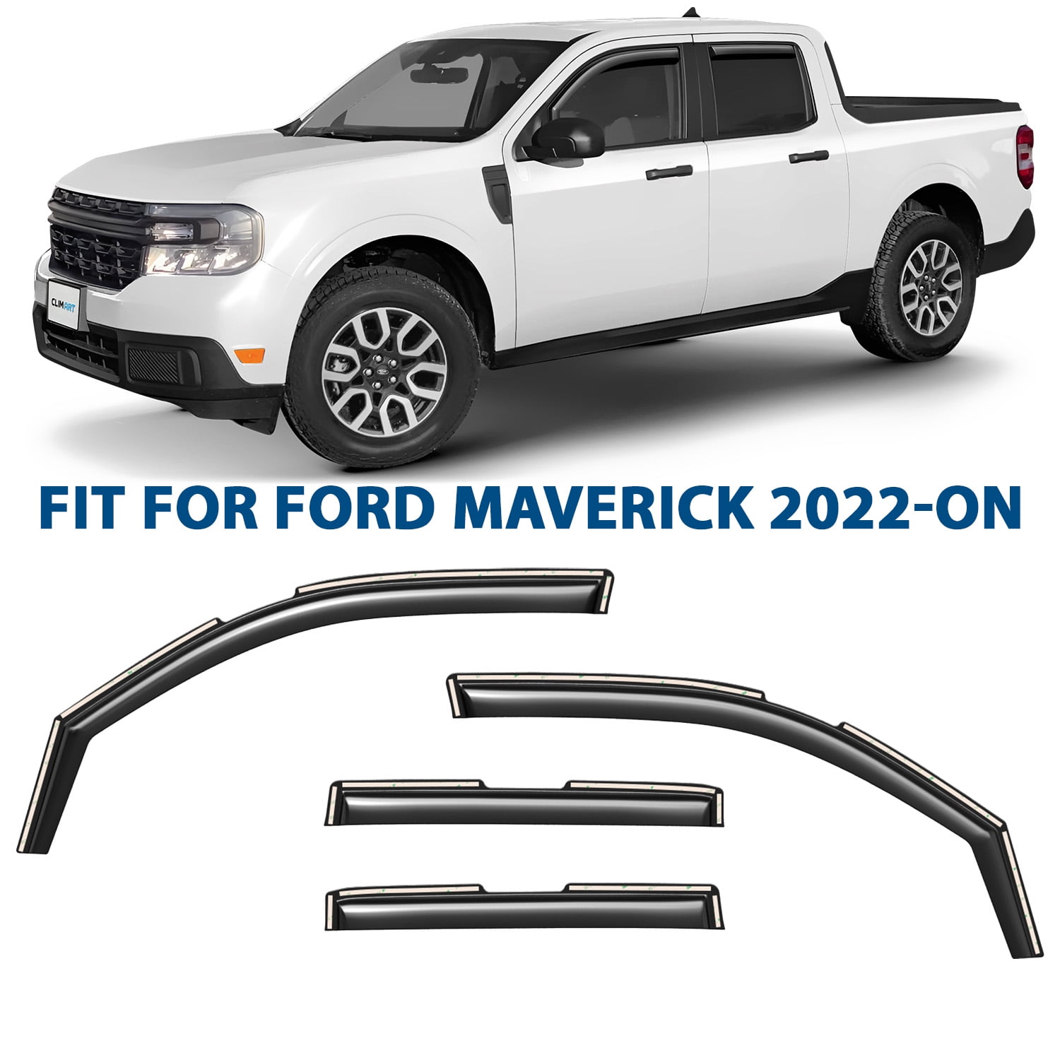 CLIM ART in-Channel Incredibly Durable Rain Guards for Ford Maverick ...