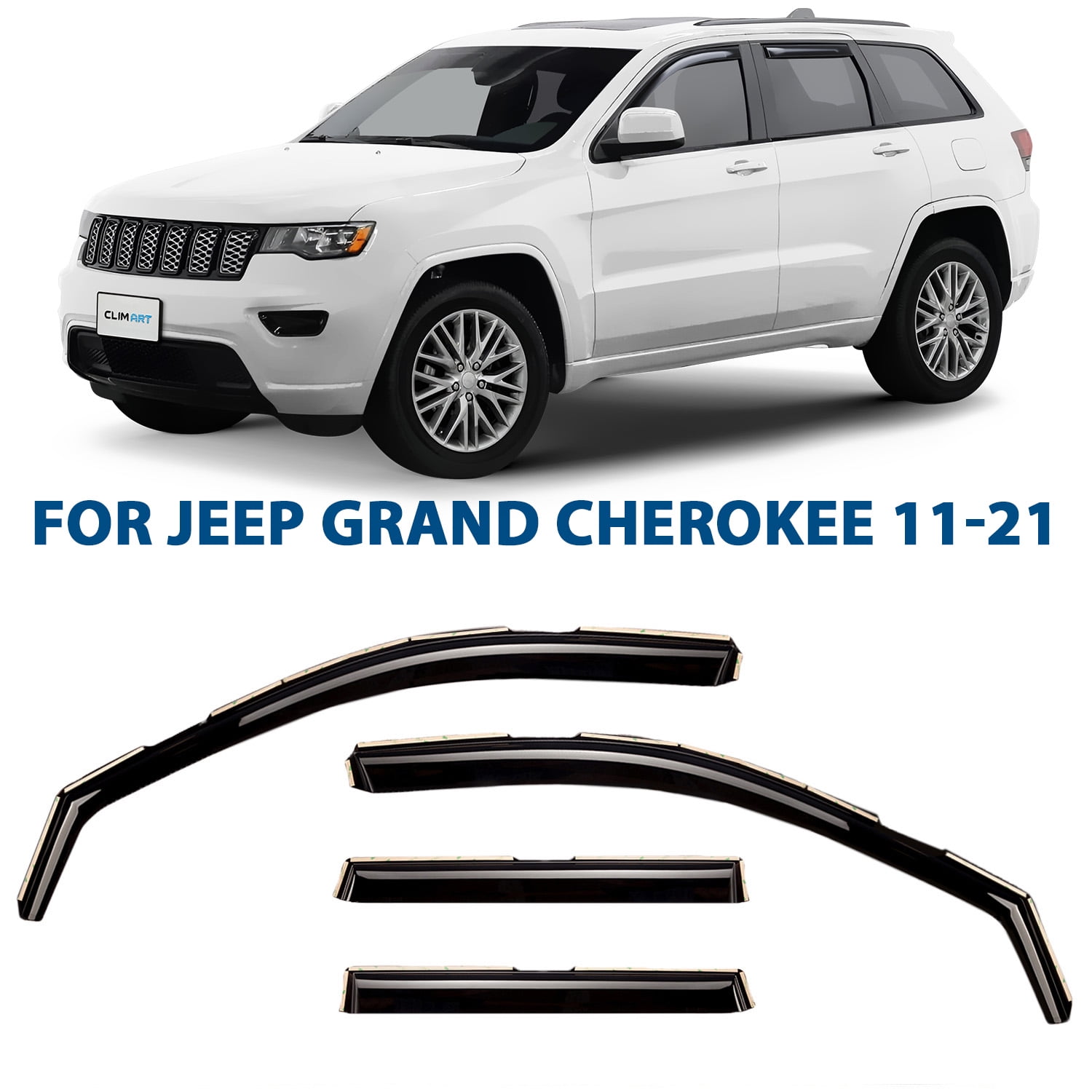 CLIM ART in-Channel Incredibly Durable Rain Guards for Jeep Grand ...