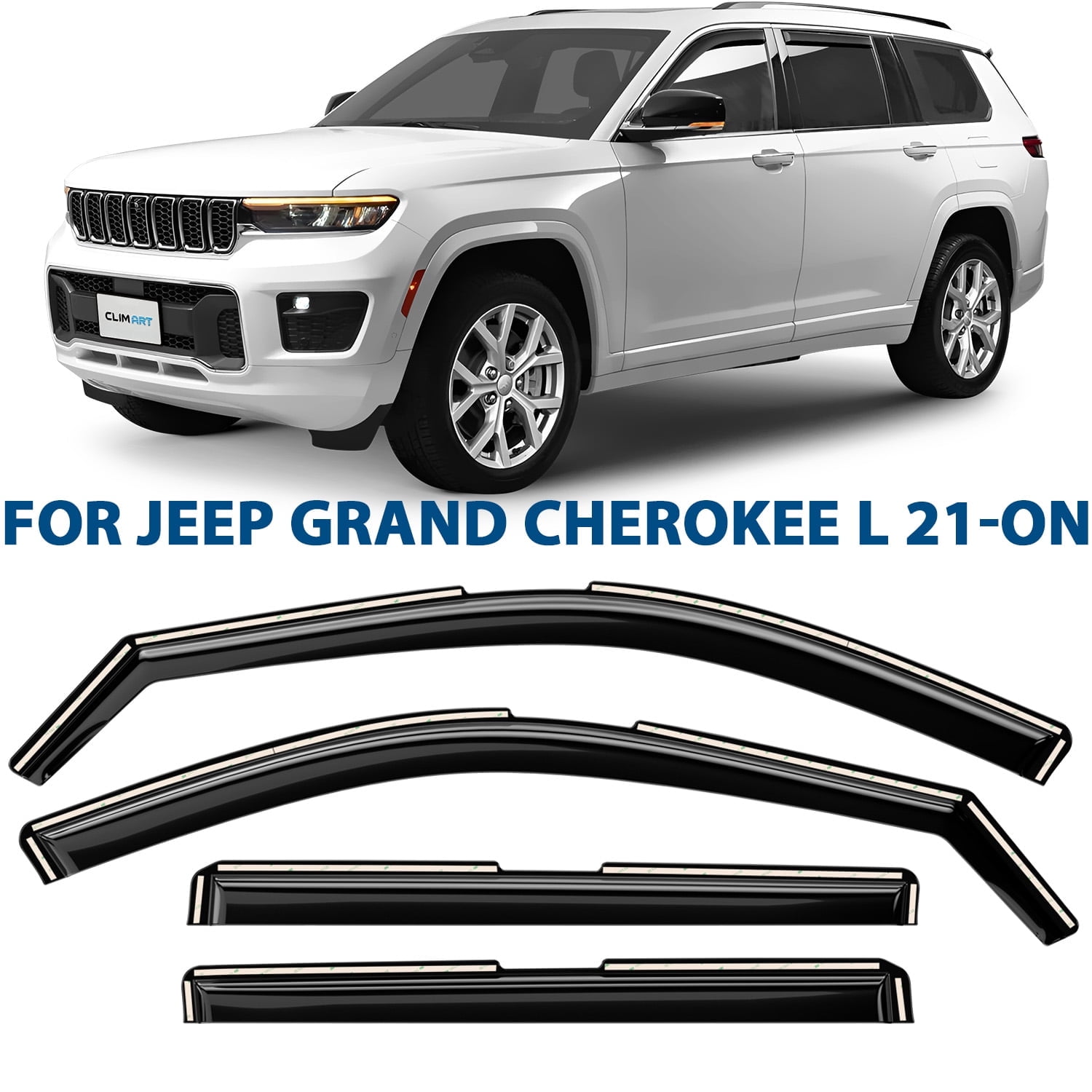 CLIM ART in-Channel Incredibly Durable Rain Guards for Jeep Grand ...