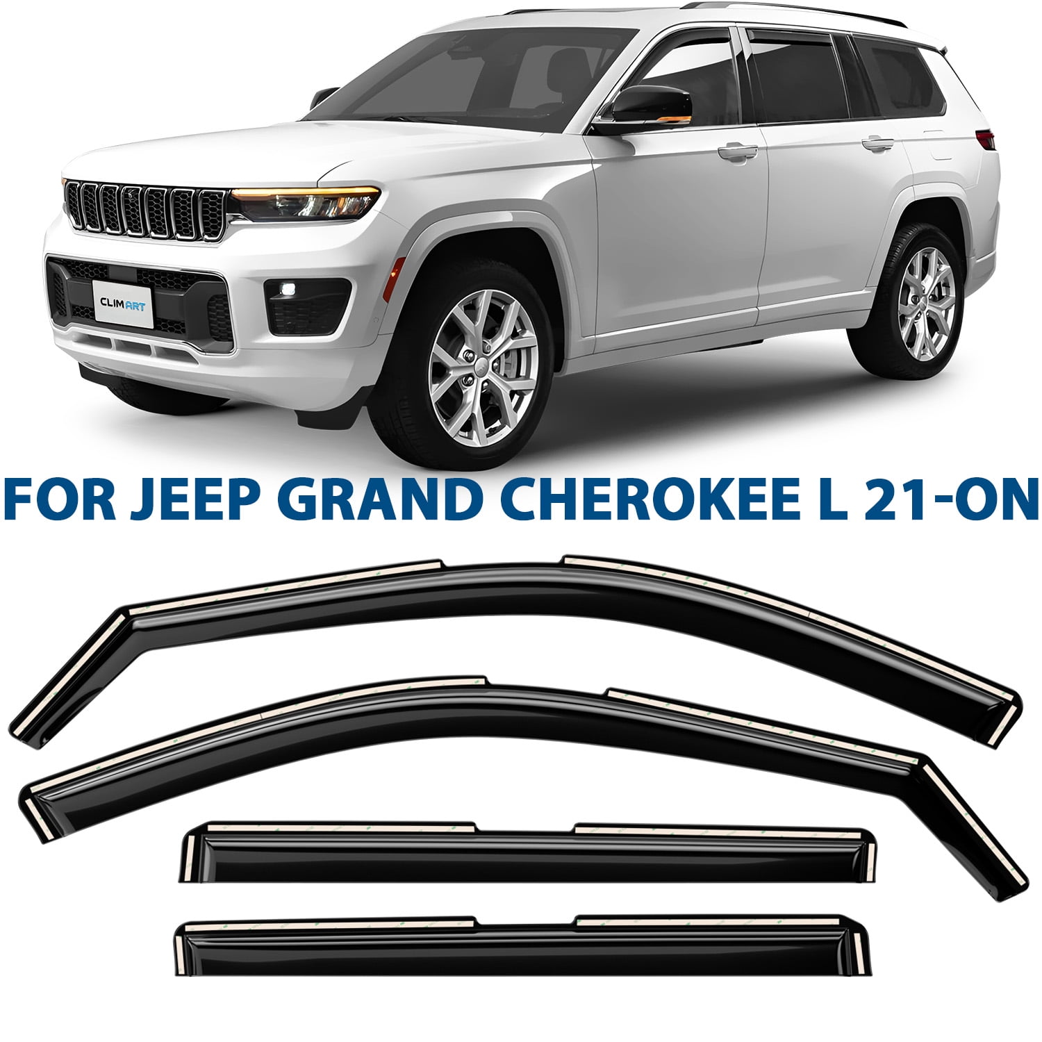 CLIM ART in-Channel Incredibly Durable Rain Guards for Jeep Grand ...