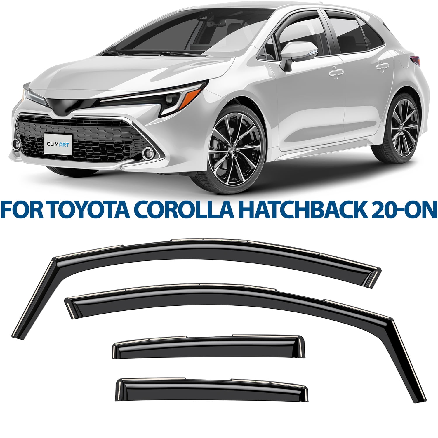 CLIM ART In-Channel Incredibly Durable Rain Guards for Toyota Corolla ...