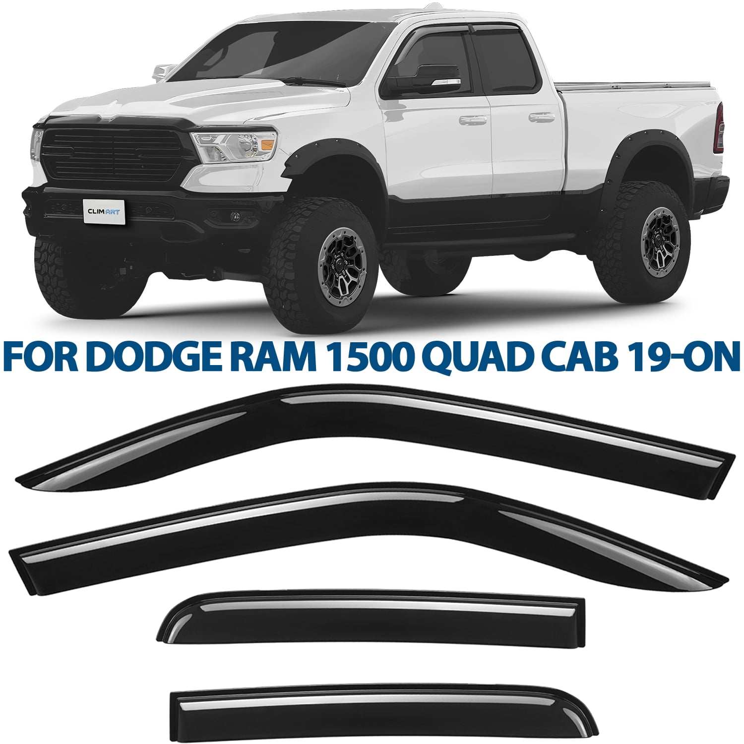 CLIM ART Incredibly Durable Rain Guards for Dodge RAM 1500 2019-2026 ...