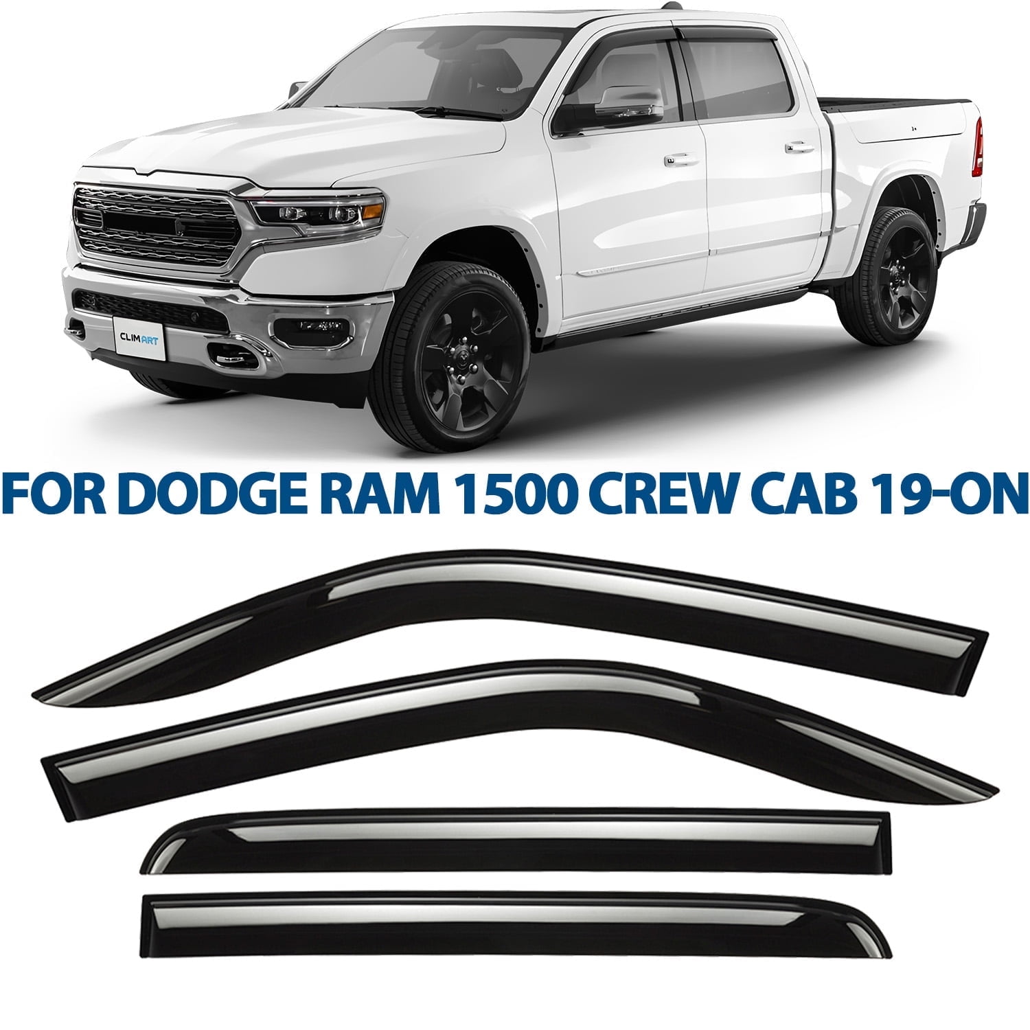 CLIM ART Incredibly Durable Rain Guards for Dodge Ram 1500 2019-2025 ...