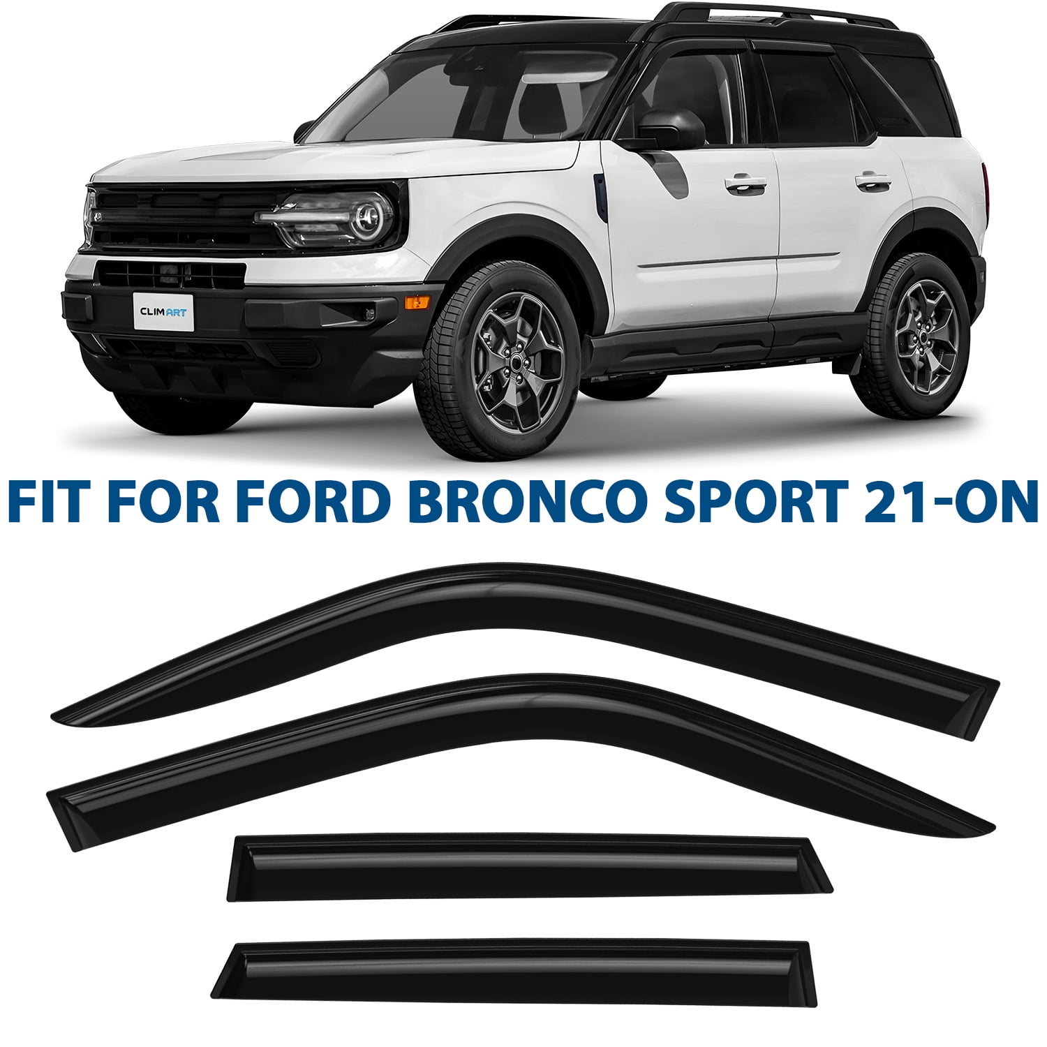 CLIM ART Incredibly Durable Rain Guards for Ford Bronco Sport 2021-2025 ...