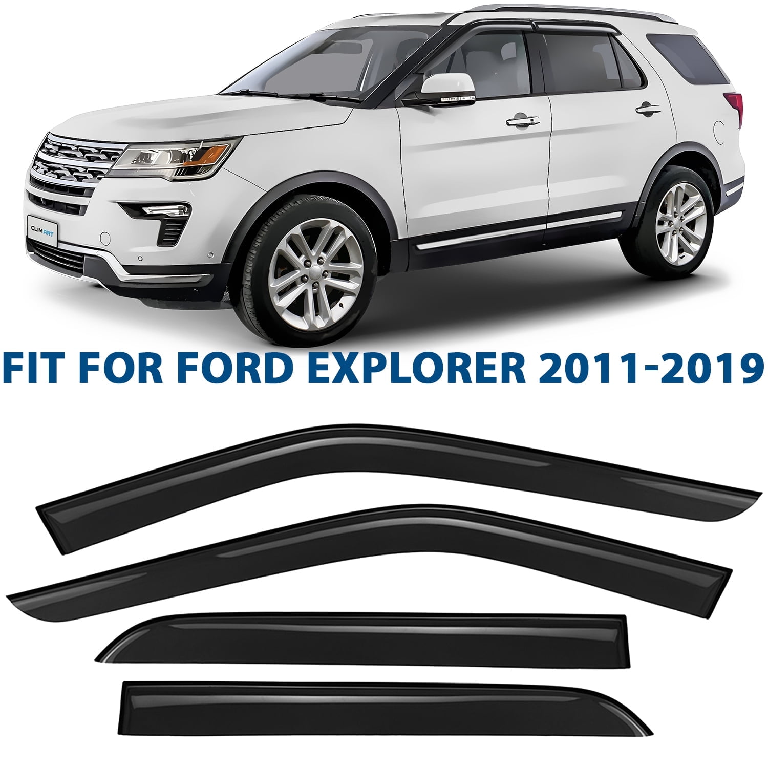 CLIM ART Incredibly Durable Rain Guards for Ford Explorer 2011-2019 ...