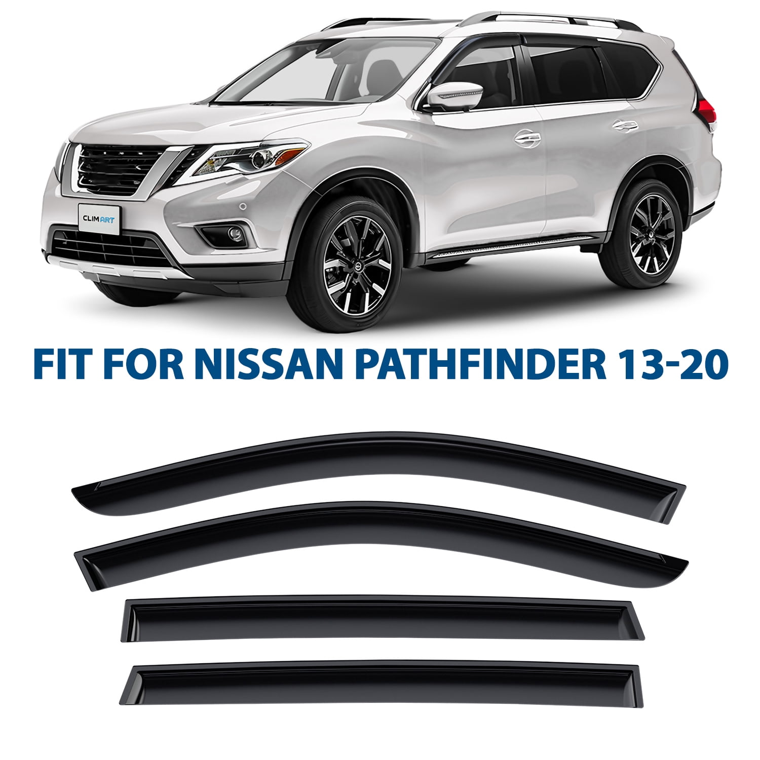 CLIM ART Durable Rain Guards for Nissan Pathfinder 2013-2021, Tape-On ...