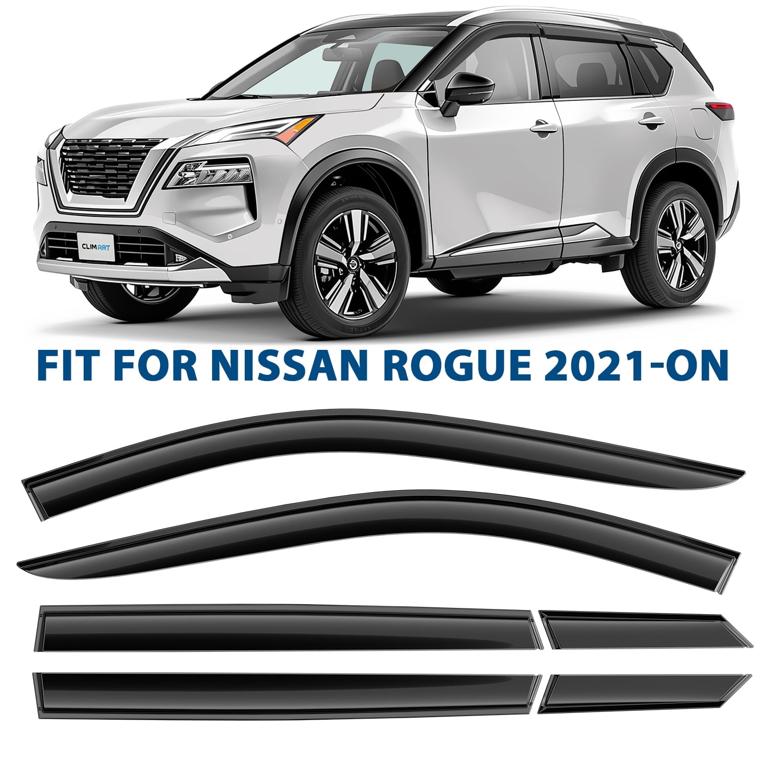 CLIM ART Incredibly Durable Rain Guards for Nissan Rogue 2021-2026 ...
