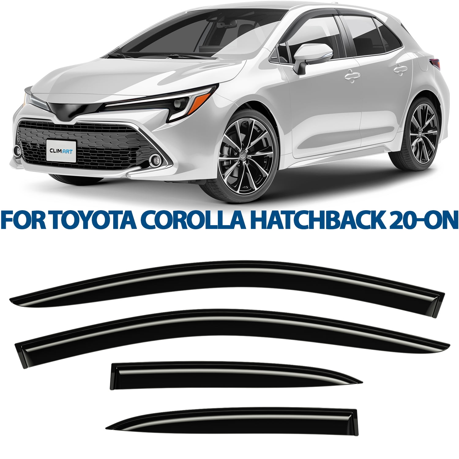 CLIM ART Incredibly Durable Rain Guards Compatible with Toyota Corolla ...