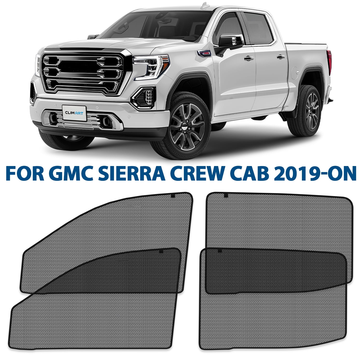 CLIM ART Magnetic Car Window Shades for GMC Sierra 1500 2019-2025 Crew ...