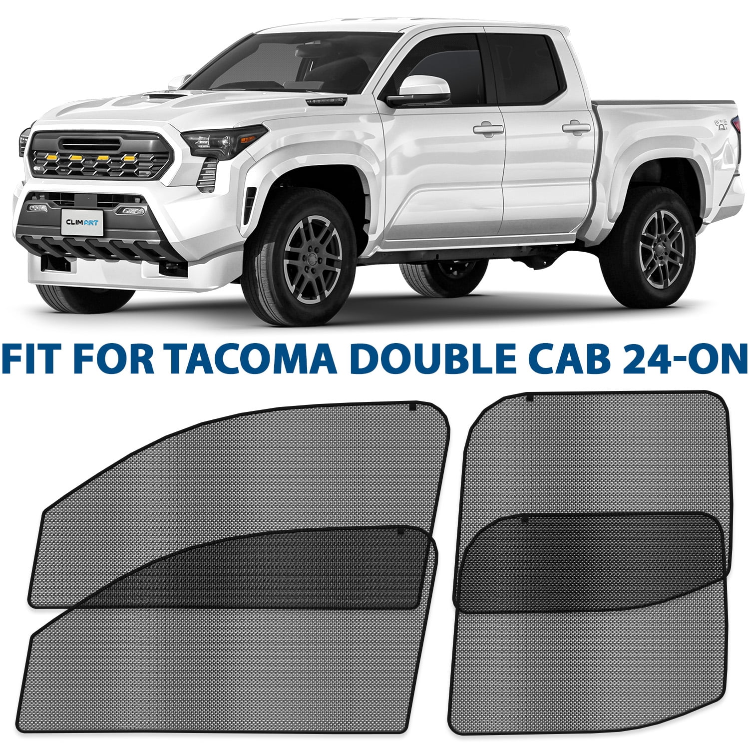 CLIM ART Magnetic Car Window Shades for Toyota Tacoma Double Cab 2024 ...