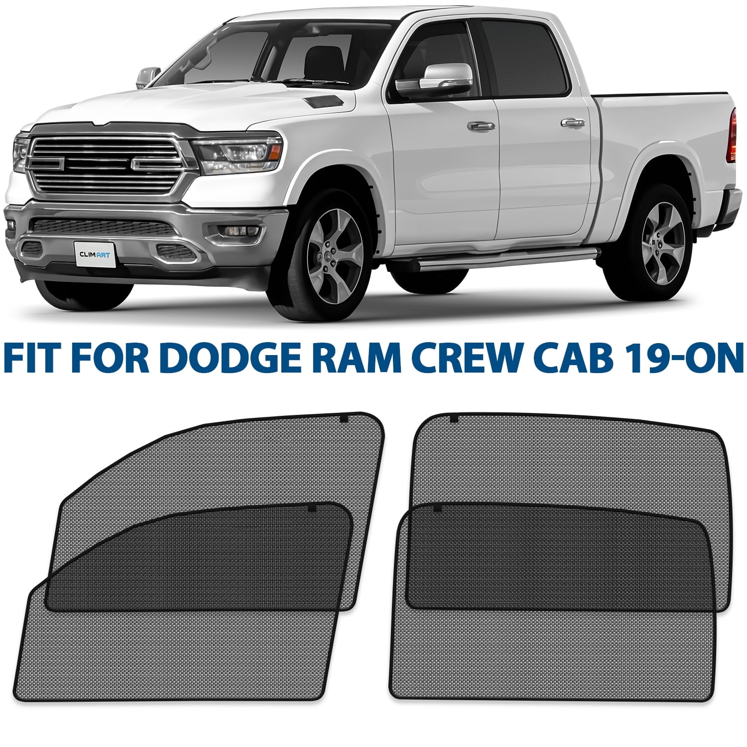 CLIM ART Magnetic Car Window Shades for Dodge Ram 1500 2019-2026 Crew ...