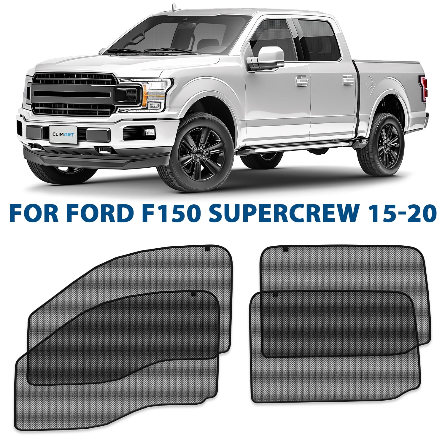 CLIM ART Magnetic Car Window Shades for Ford F150 2015-2020 SuperCrew ...