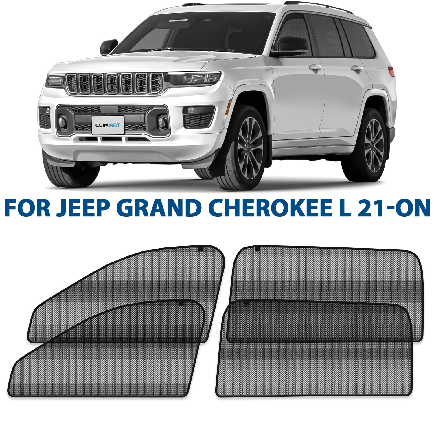 CLIM ART Magnetic Car Window Shades for Jeep Grand Cherokee L 2021-2025 ...