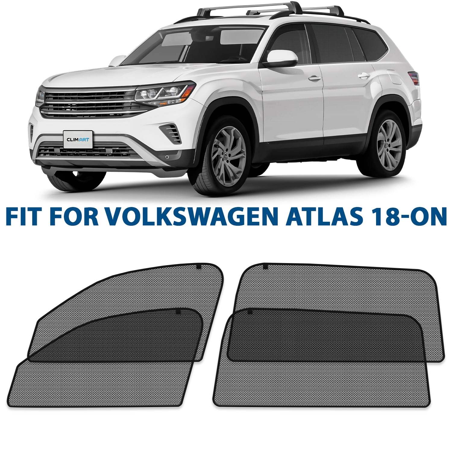 CLIM ART Magnetic Car Window Shades for Volkswagen (VW) Atlas 2018-2025 ...