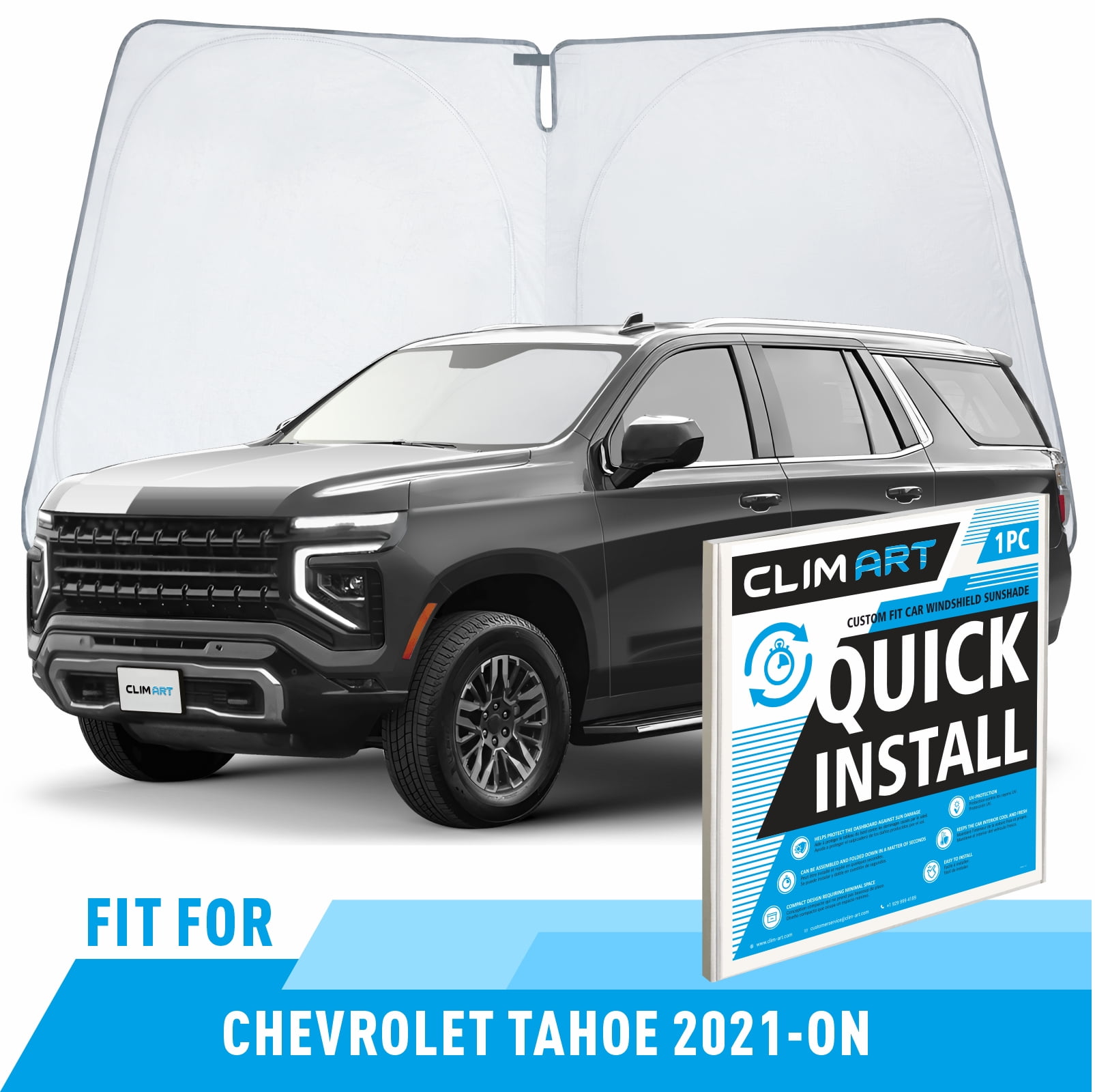 CLIM ART Windshield Sun Shade for Chevrolet (Chevy) Tahoe 2021-2025 ...