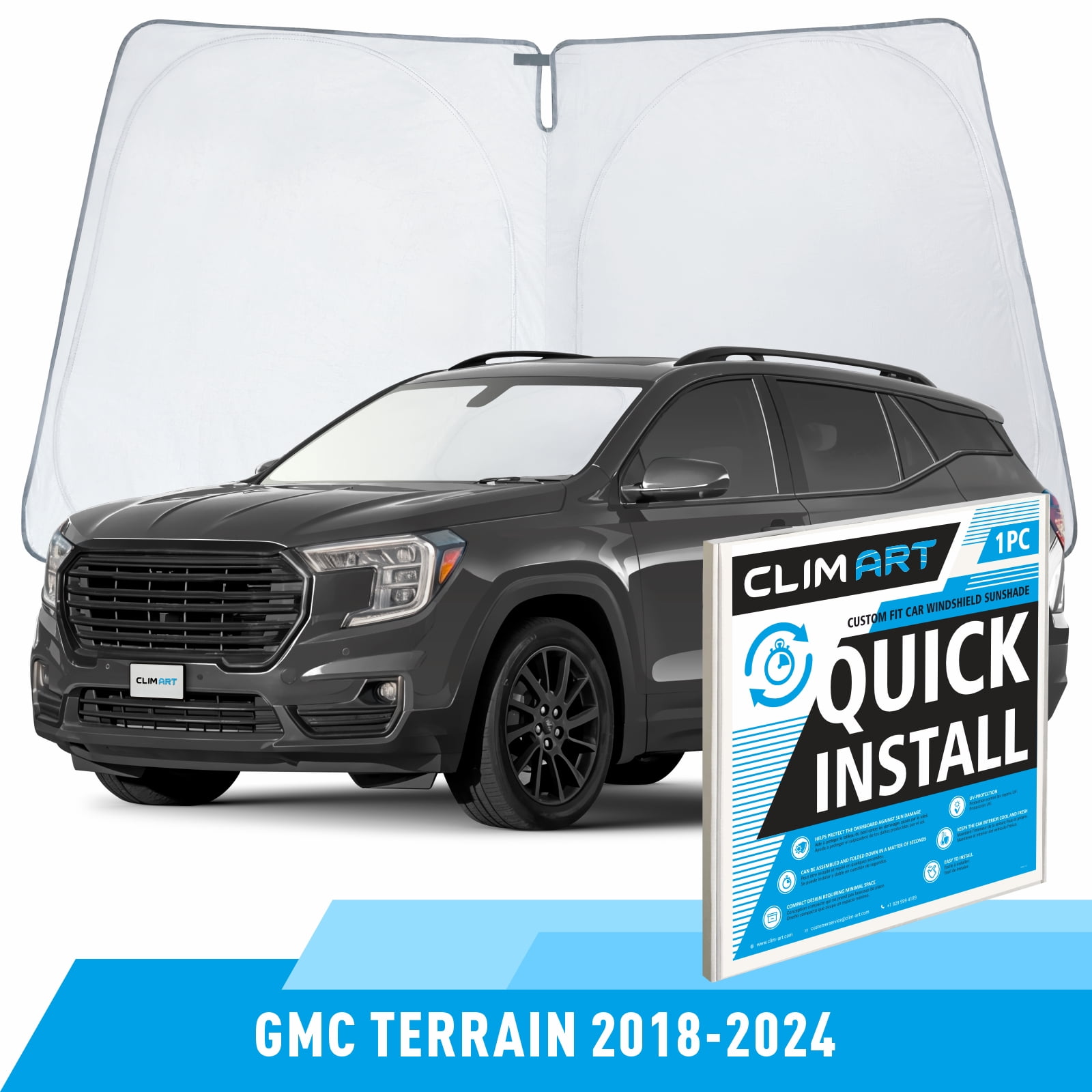 CLIM ART Windshield Sun Shade for GMC Terrain 2018-2024, Custom-Fit ...