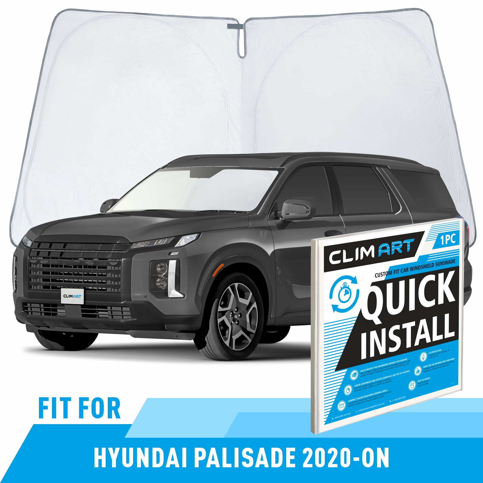 CLIM ART Windshield Sun Shade for Hyundai Palisade 2020-2025, Custom ...