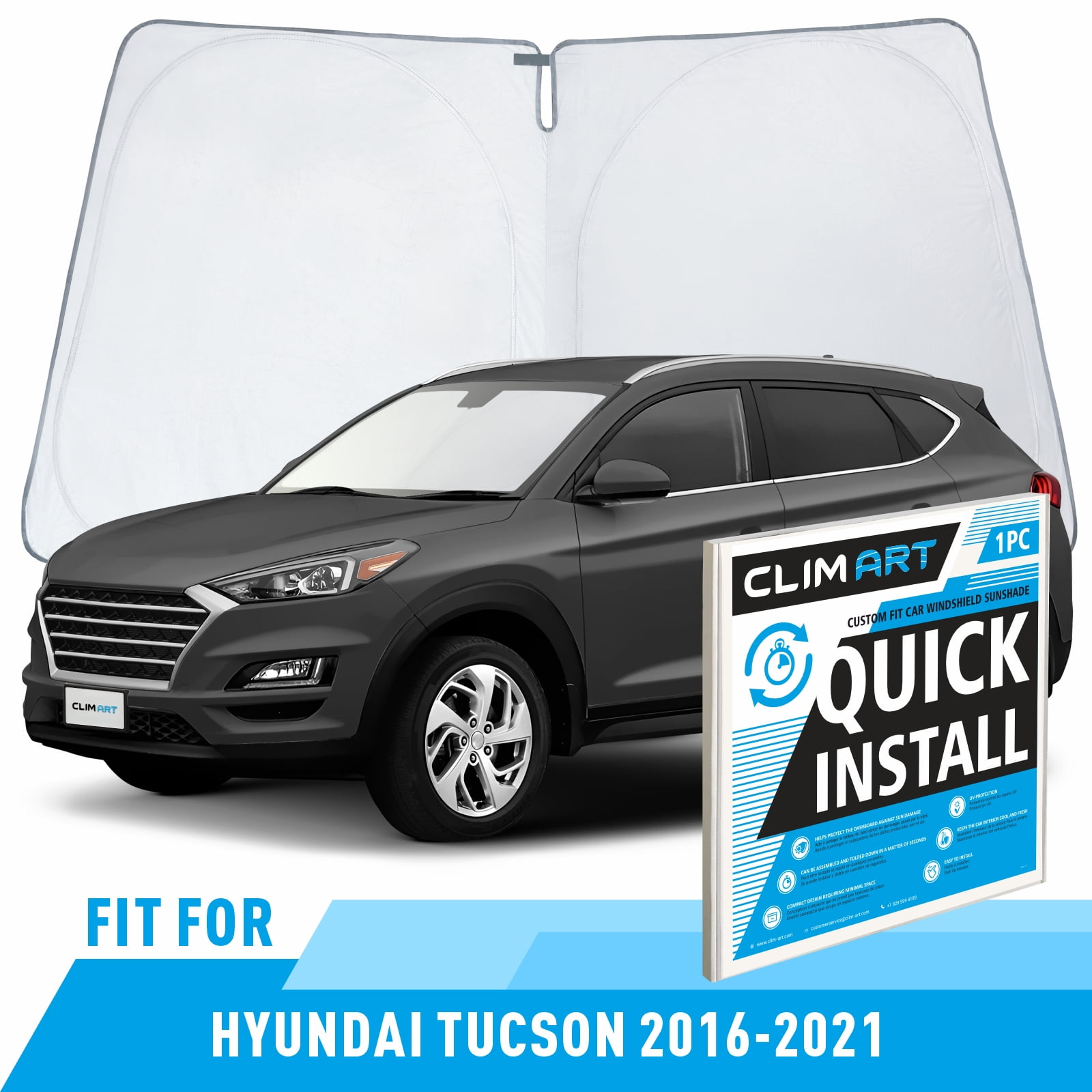 CLIM ART Windshield Sun Shade for Tucson 2016-2021, Custom-Fit Foldable ...