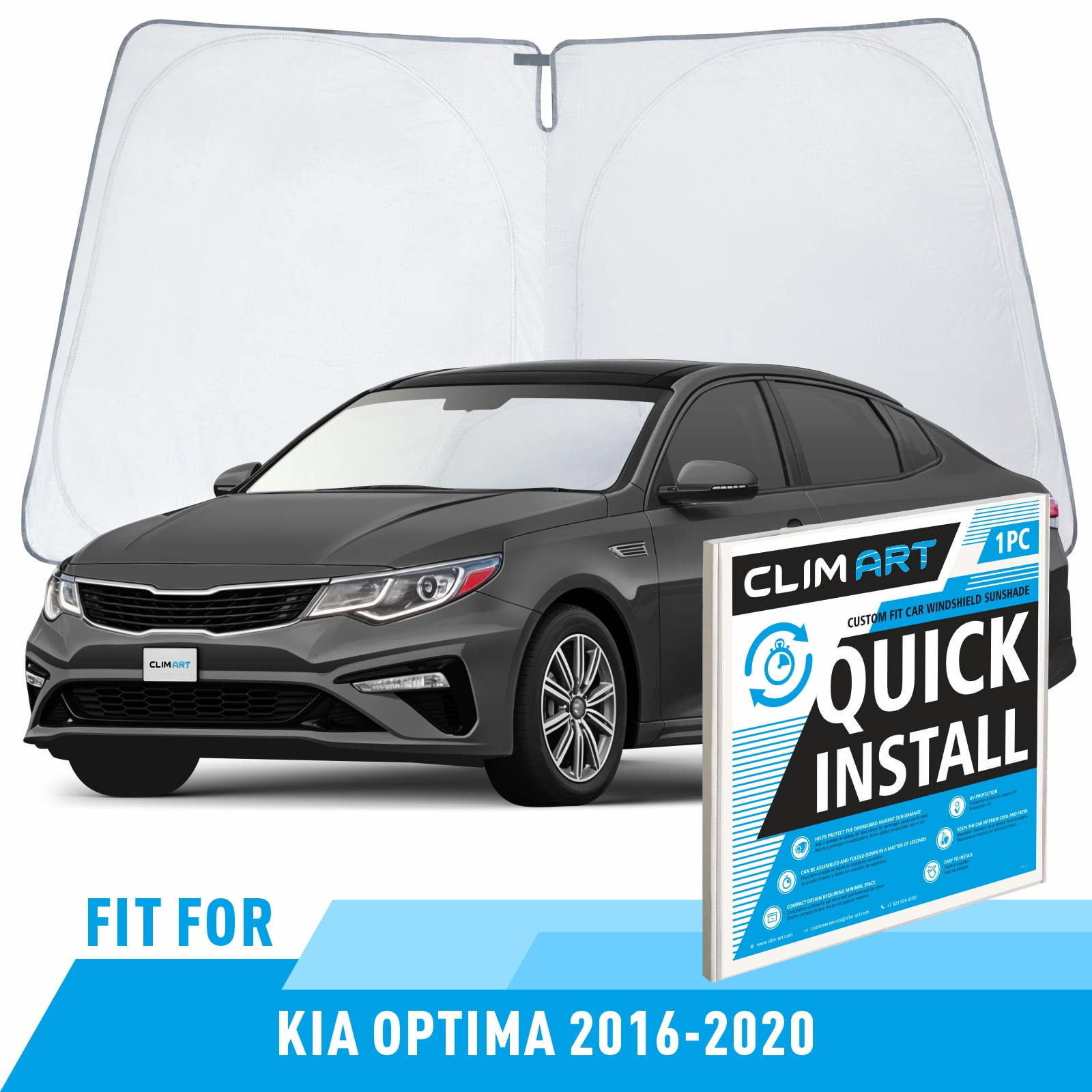 CLIM ART Windshield Sun Shade for Kia Optima 2016-2020, Custom-Fit ...