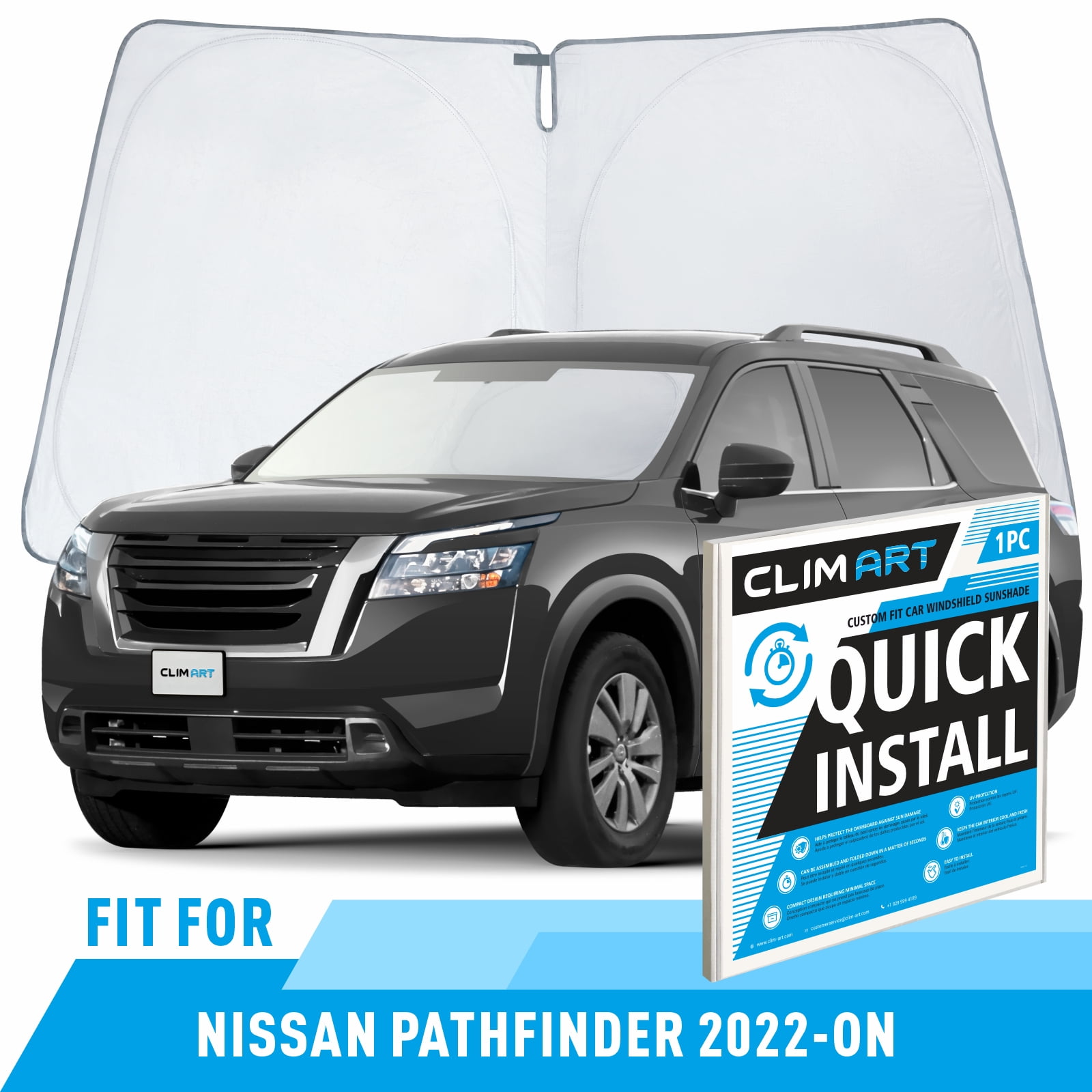 CLIM ART Windshield Sun Shade for Nissan Pathfinder 2022-2025, Custom ...
