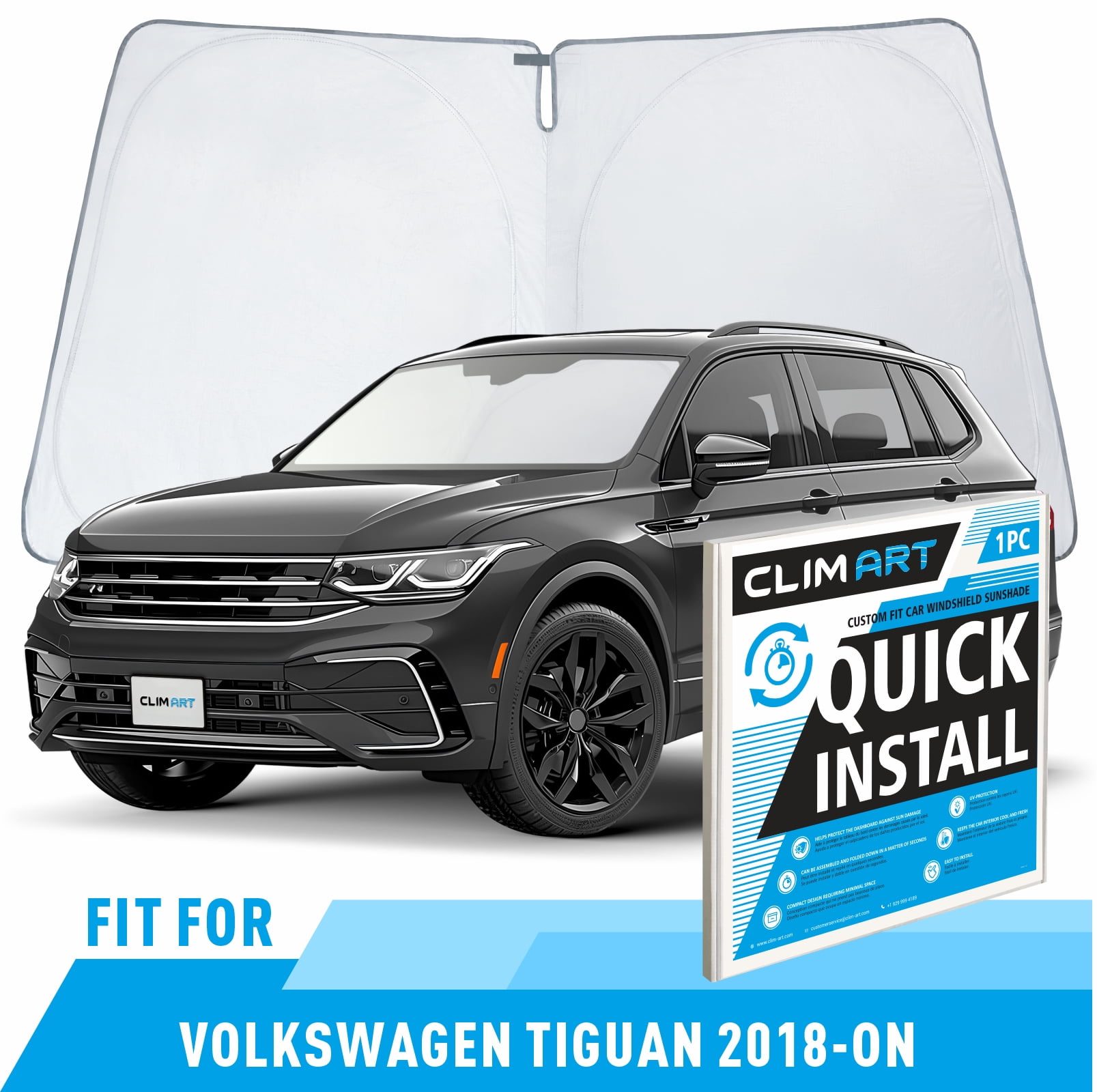 CLIM ART Windshield Sun Shade for Volkswagen (VW) Tiguan 2018-2025 ...