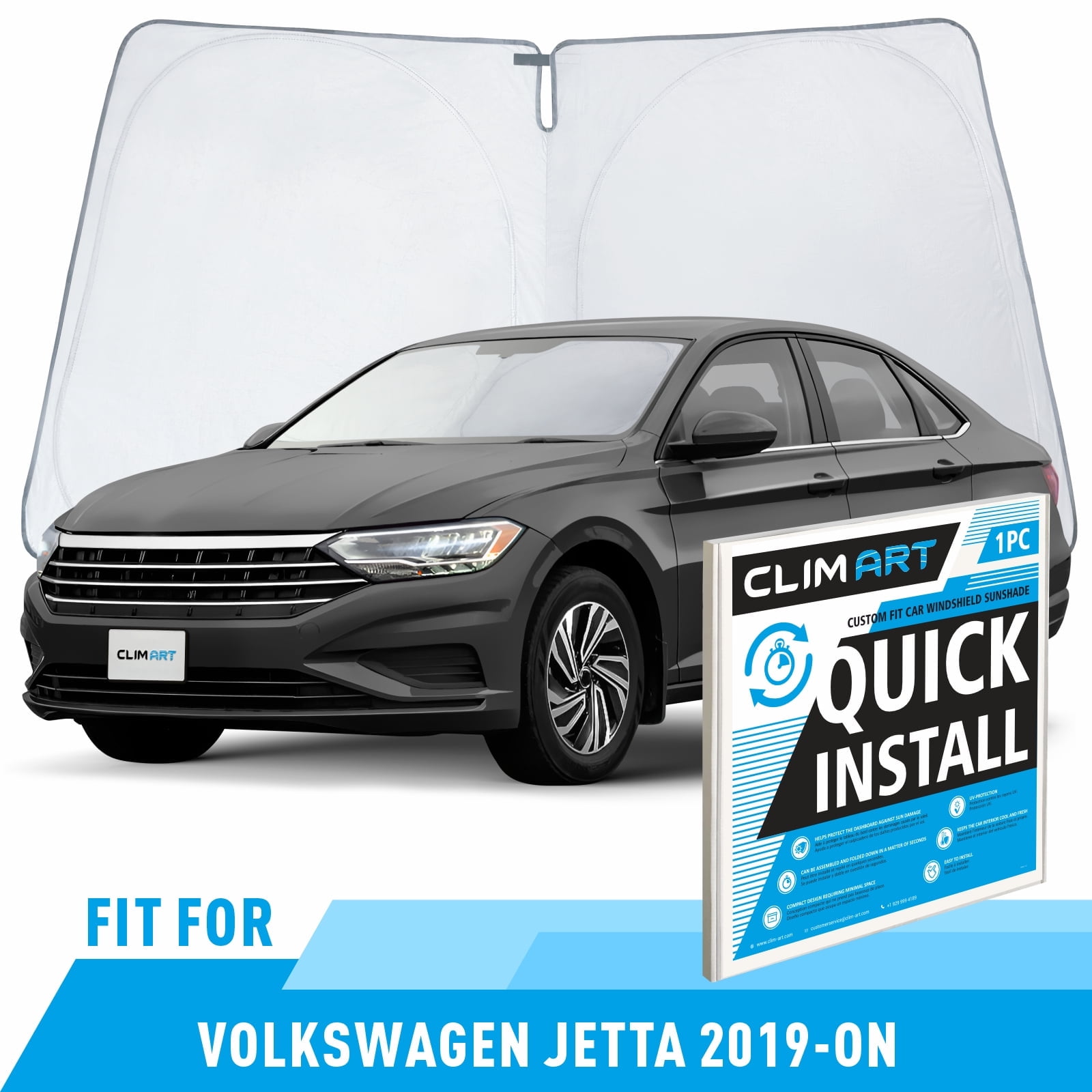 CLIM ART Windshield Sun Shade for Volkswagen (VW) Jetta 2019-2026 ...