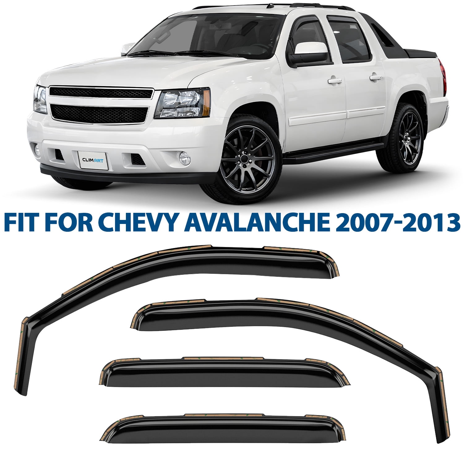 CLIM ART in-Channel Incredibly Durable Rain Guards for Chevrolet (Chevy ...