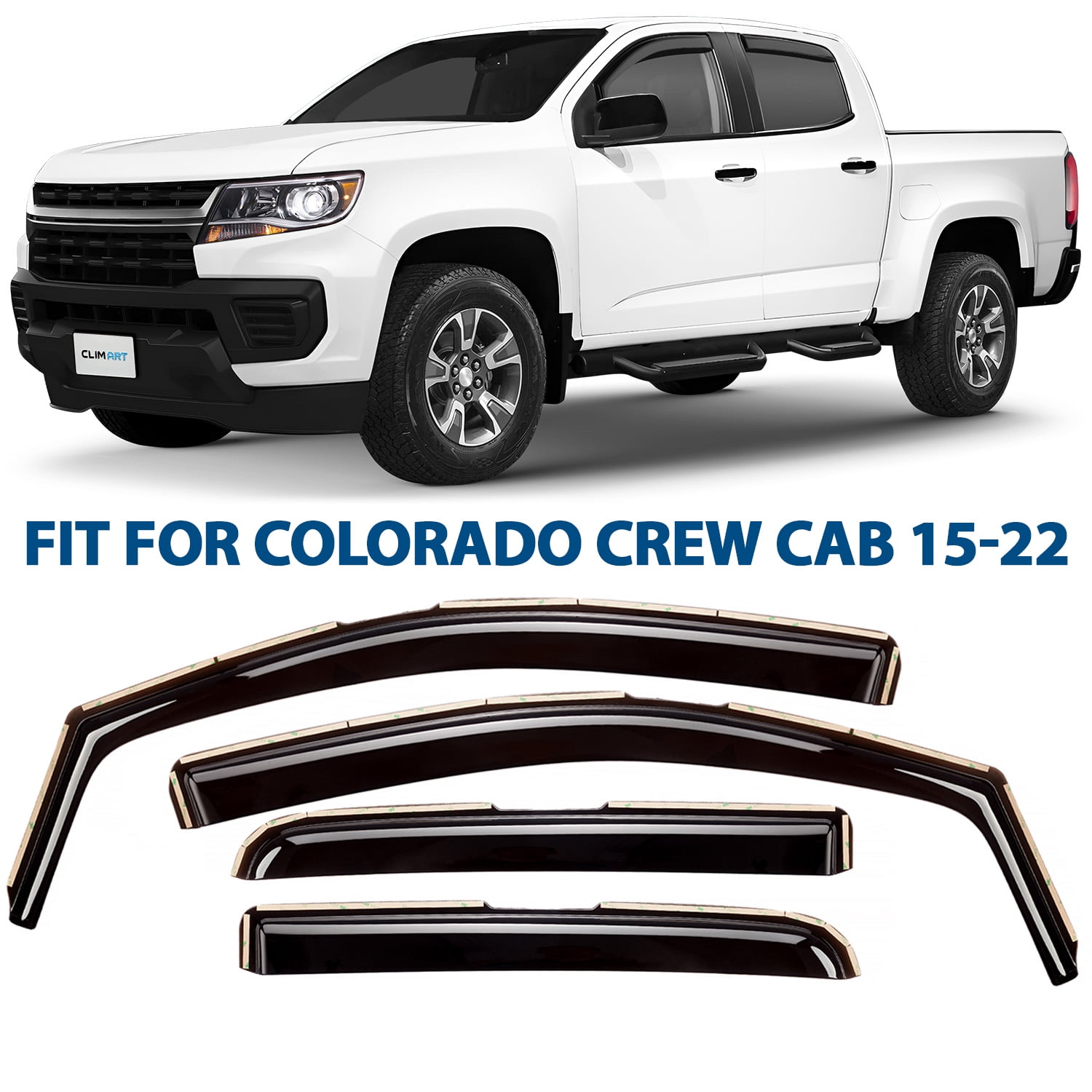CLIM ART Rain Guards for Chevrolet Colorado, GMC Canyon Crew Cab 2015 ...