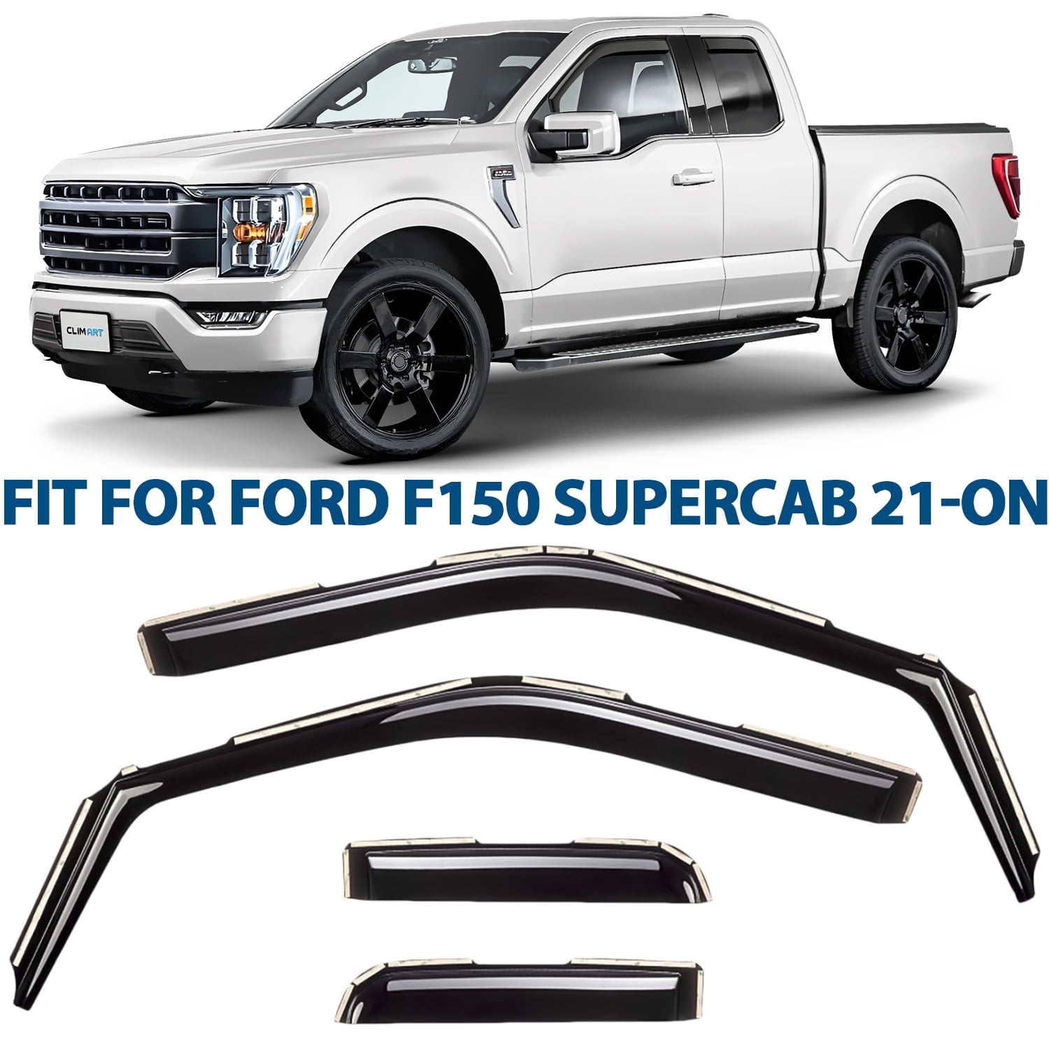 CLIM ART in-Channel Incredibly Durable Rain Guards Compatible with Ford ...