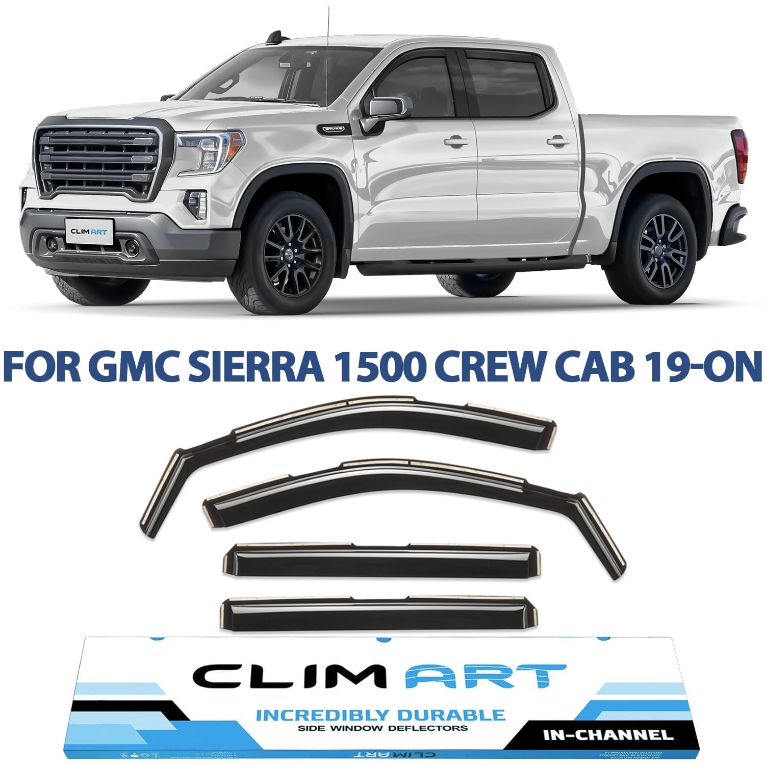 CLIM ART in-Channel Incredibly Durable Rain Guards for GMC Sierra 1500 ...