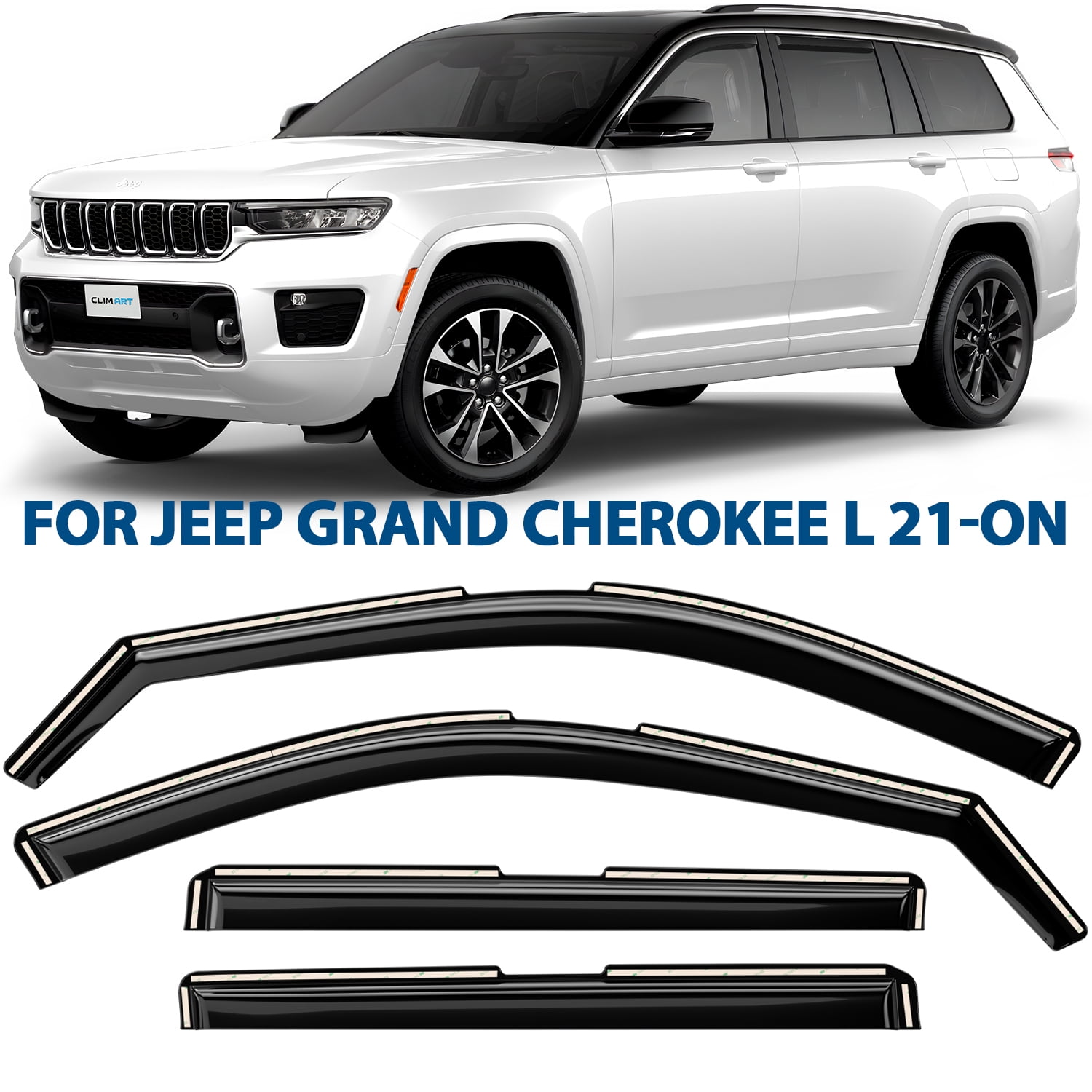 CLIM ART in-Channel Incredibly Durable Rain Guards for Jeep Grand ...