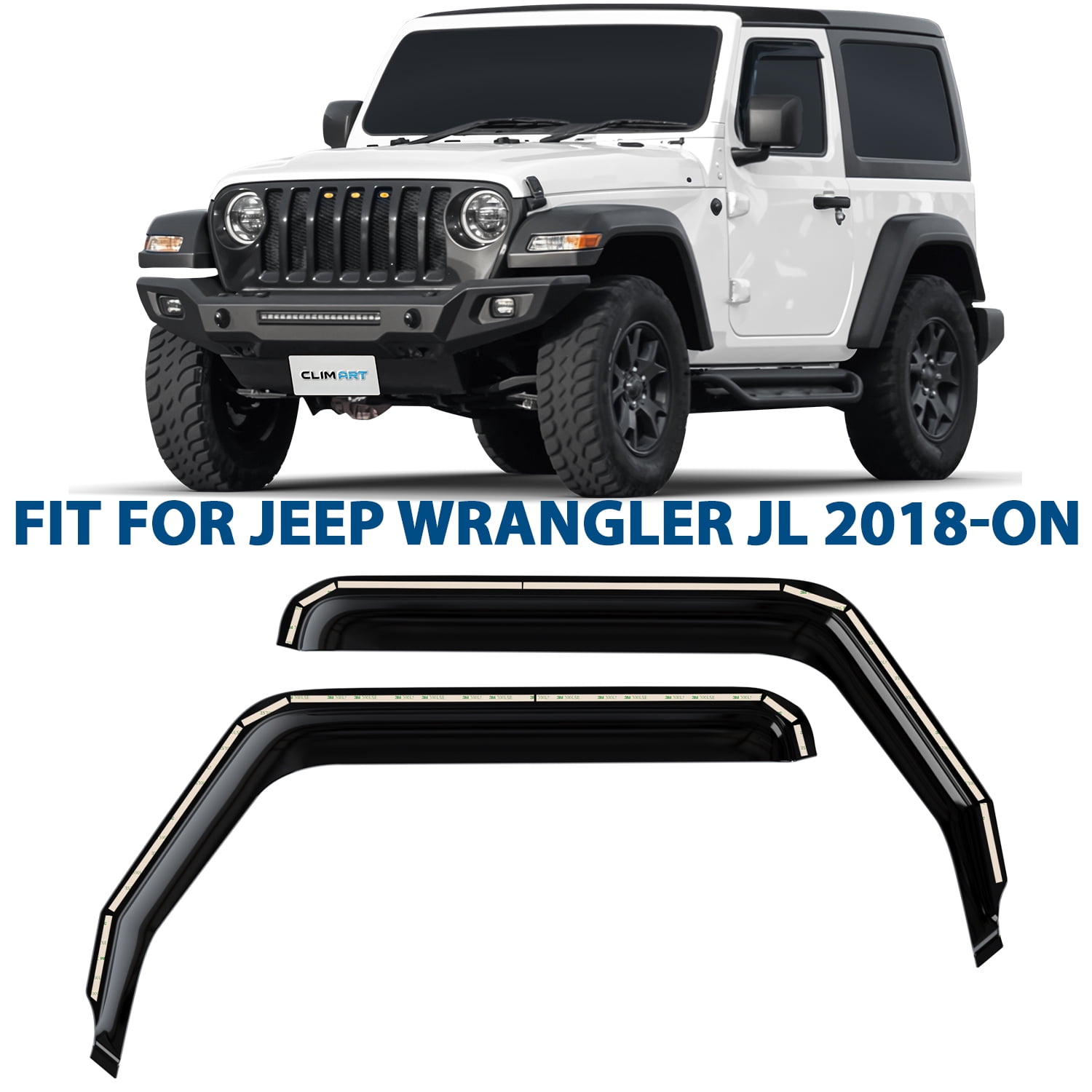 CLIM ART in-Channel Incredibly Durable Rain Guards for Jeep Wrangler ...