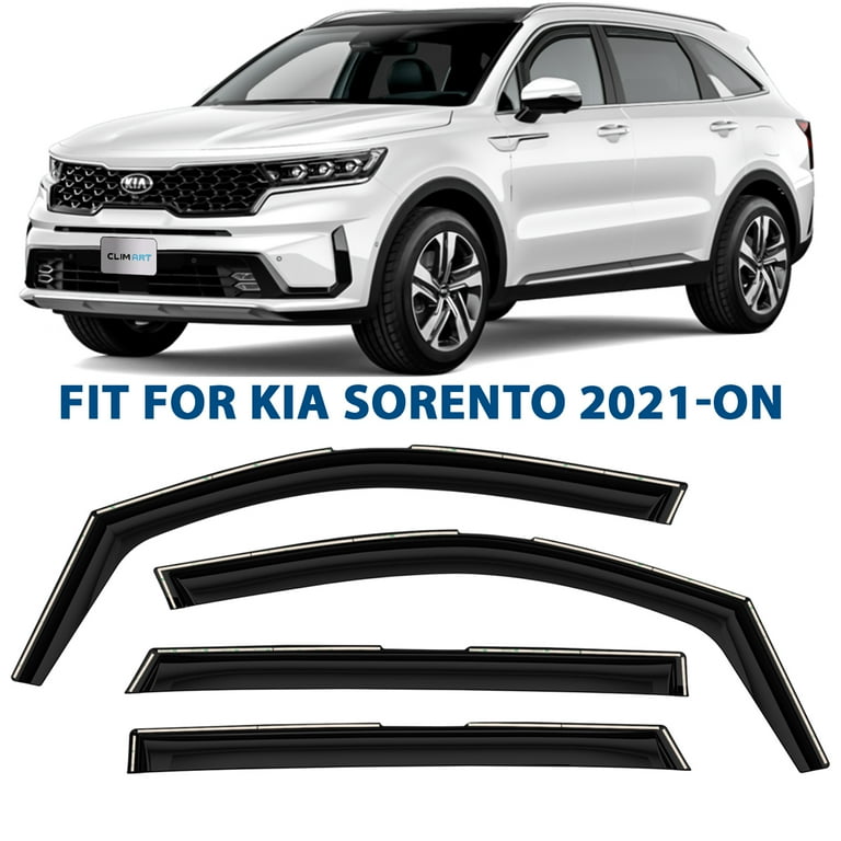 CLIM ART in Channel Incredibly Durable Rain Guards for Kia Sorento 2021 2024 Original Window Deflectors Vent Window Visors Vent Deflector 4 pcs.