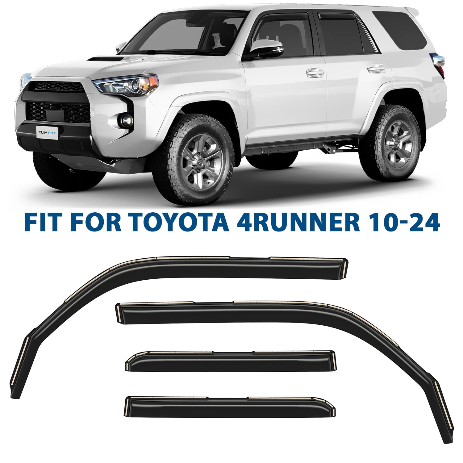 CLIM ART in-Channel Incredibly Durable Rain Guards for Toyota 4Runner ...