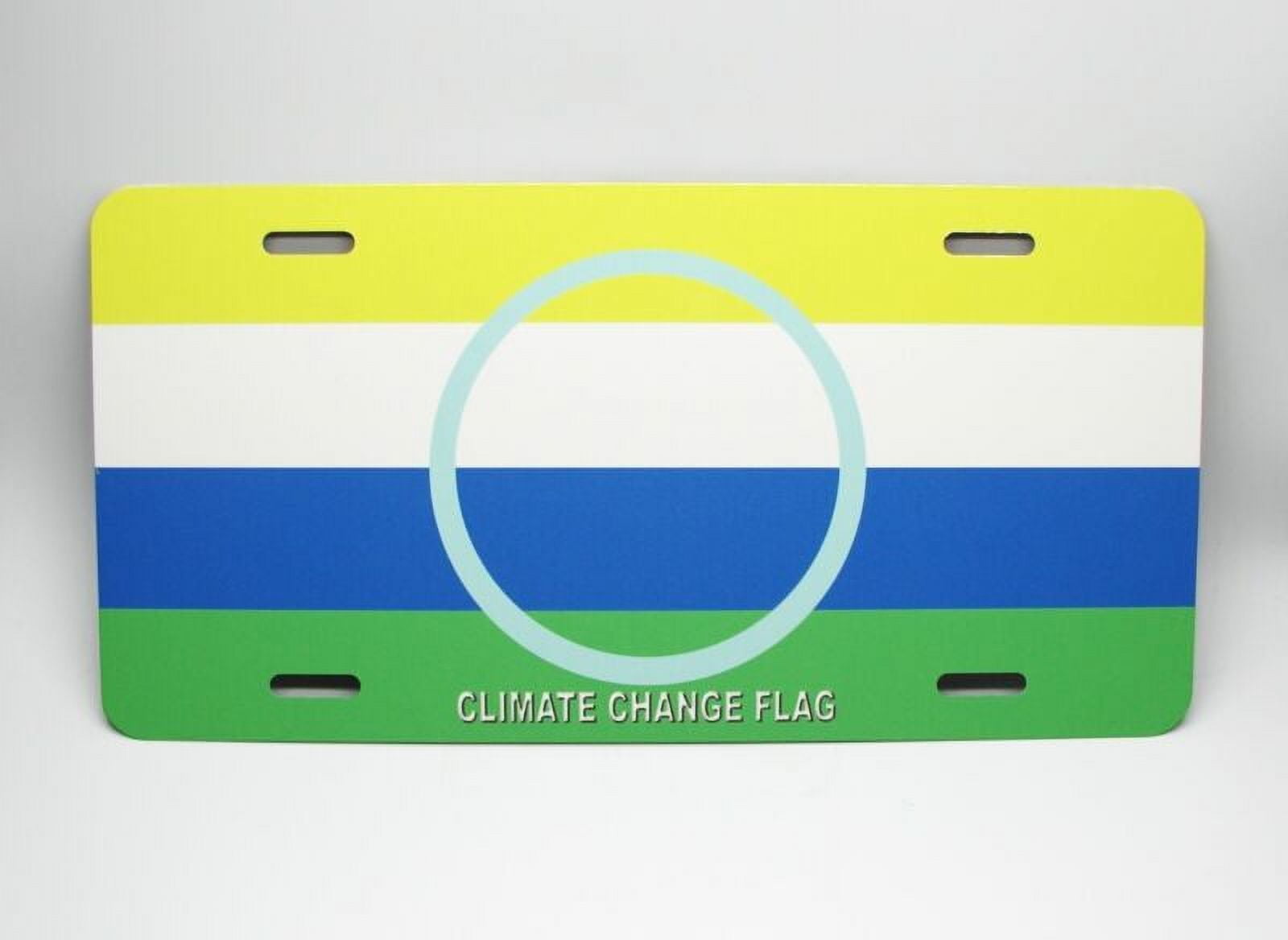 CLIMATE CHANGE FLAG ENVIRONMENTAL AWARENESS ECOLOGY METAL CAR LICENSE ...