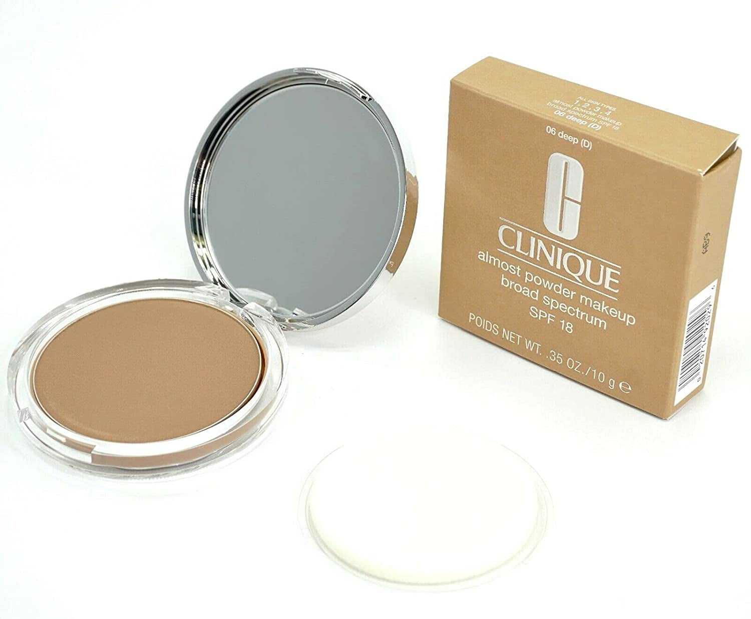 Clinique Almost Powder Compact Face Makeup SPF 18 #06 Deep, 0.35 oz ...