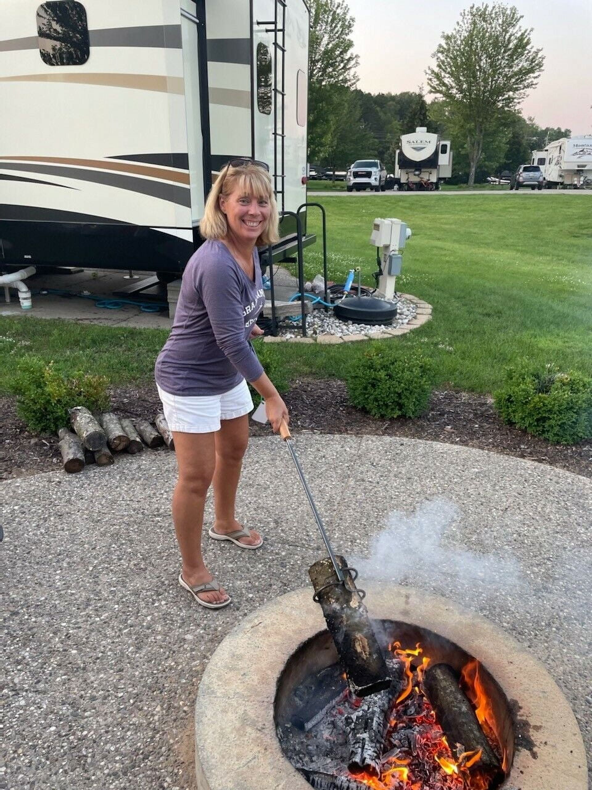 CLINKER GRABBER FIRE TOOL Log Mover Turner Fire Pit Campfire Fireplace ...