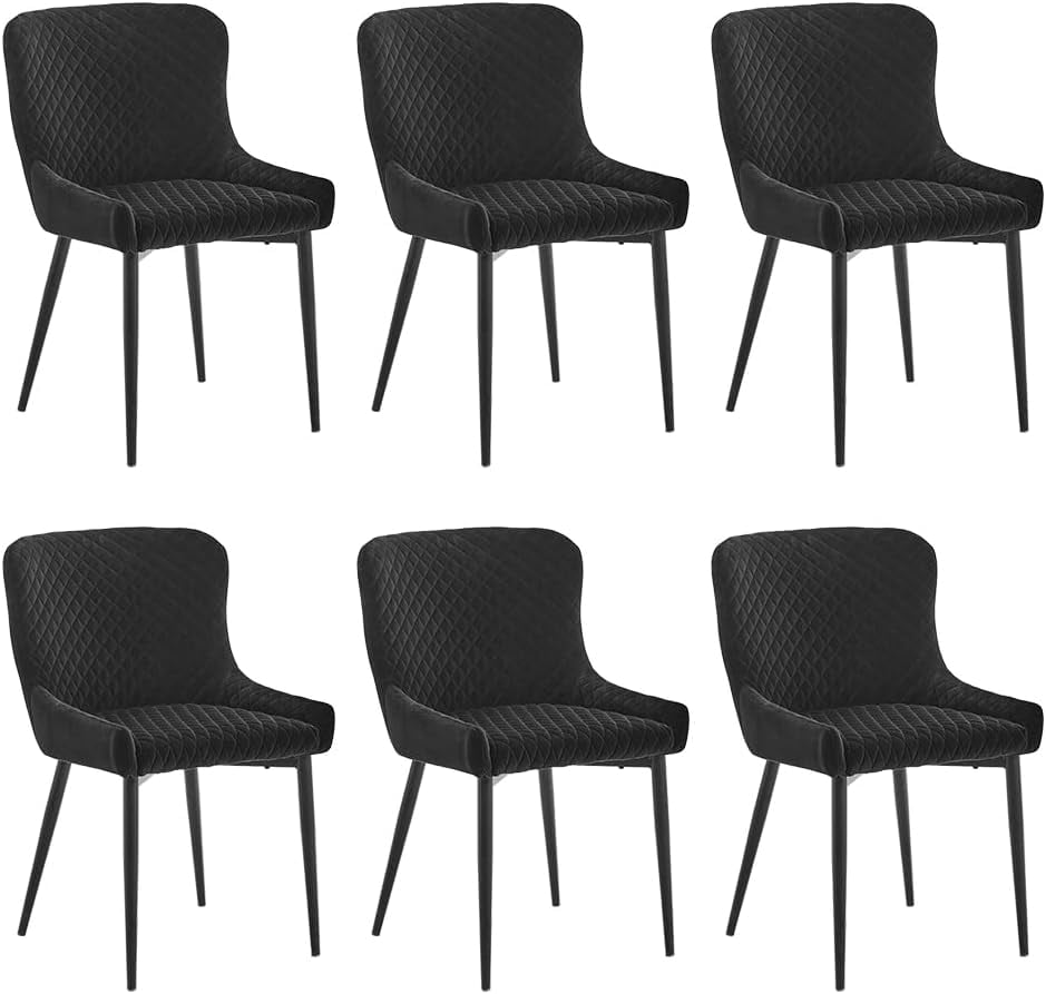 CLIPOP Mid-Century Modern Dining Chairs Set of 2, Velvet Fabric Dining ...