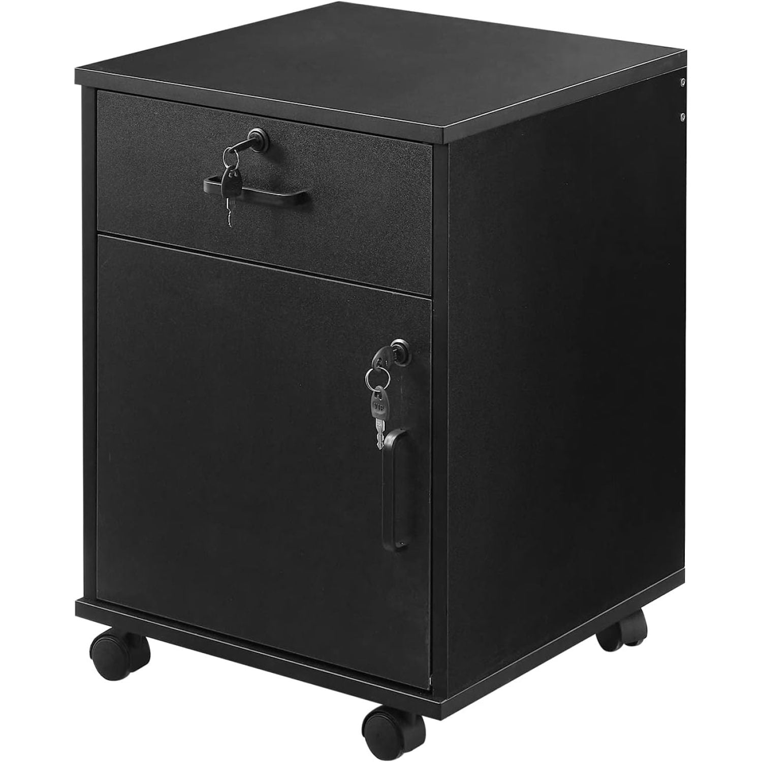 CLIPOP Mobile Office Cabinet with 1 Lockable Drawer & Storage Cabinet ...
