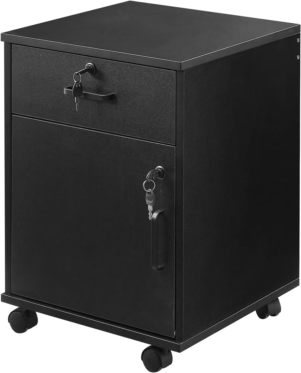 CLIPOP Mobile Office Cabinet with 1 Lockable Drawer & Storage Cabinet ...