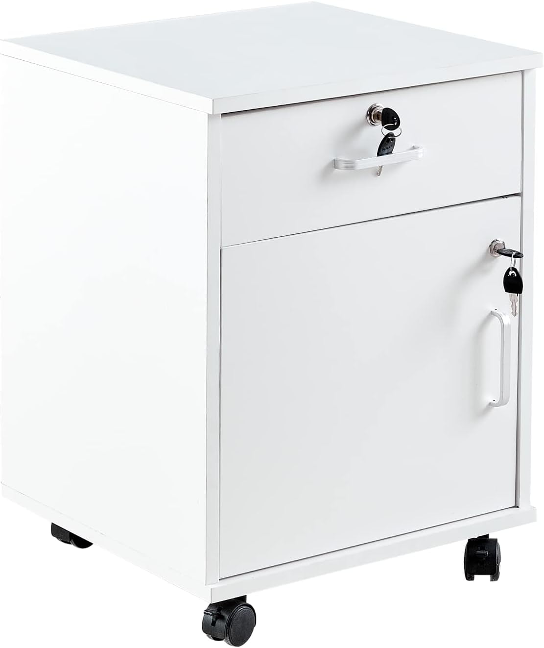 CLIPOP Mobile Office Cabinet with 1 Lockable Drawer & Storage Cabinet ...