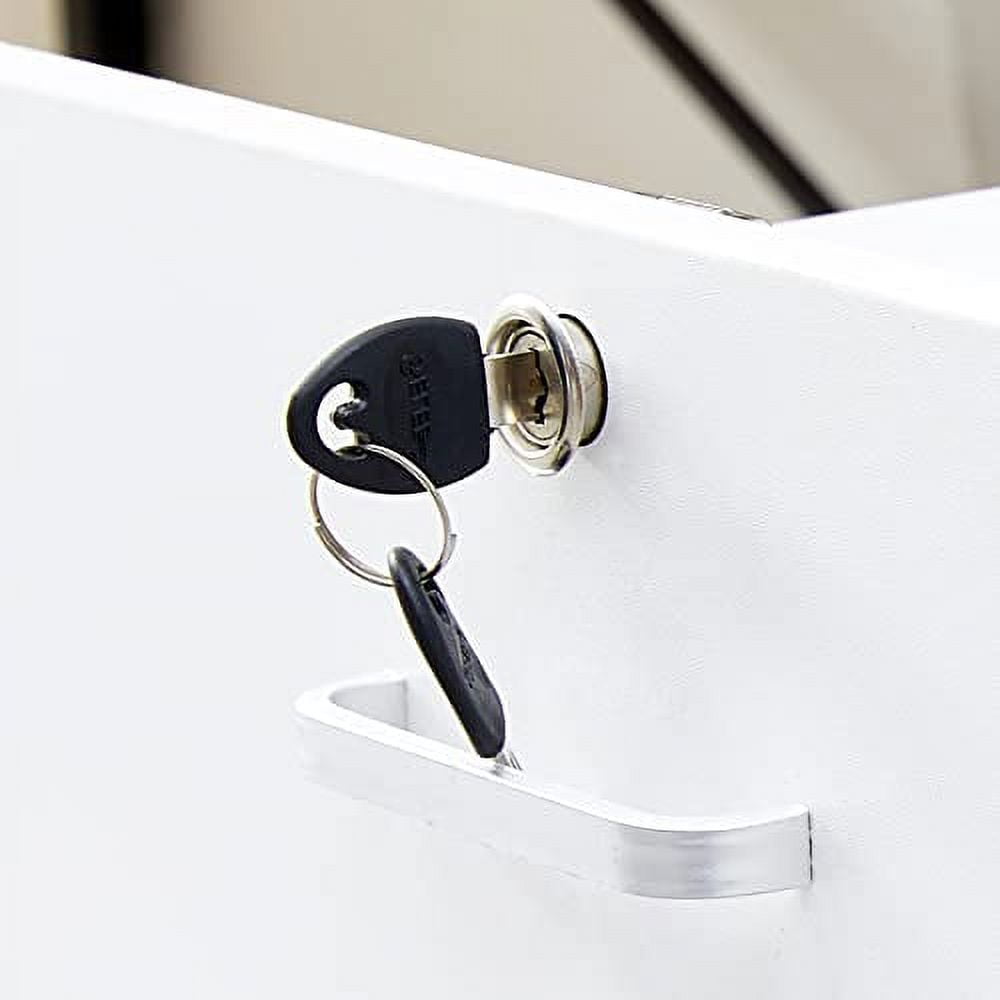 CLIPOP Mobile Office Cabinet with 3 Drawers(1 Lockable), Under Desk ...