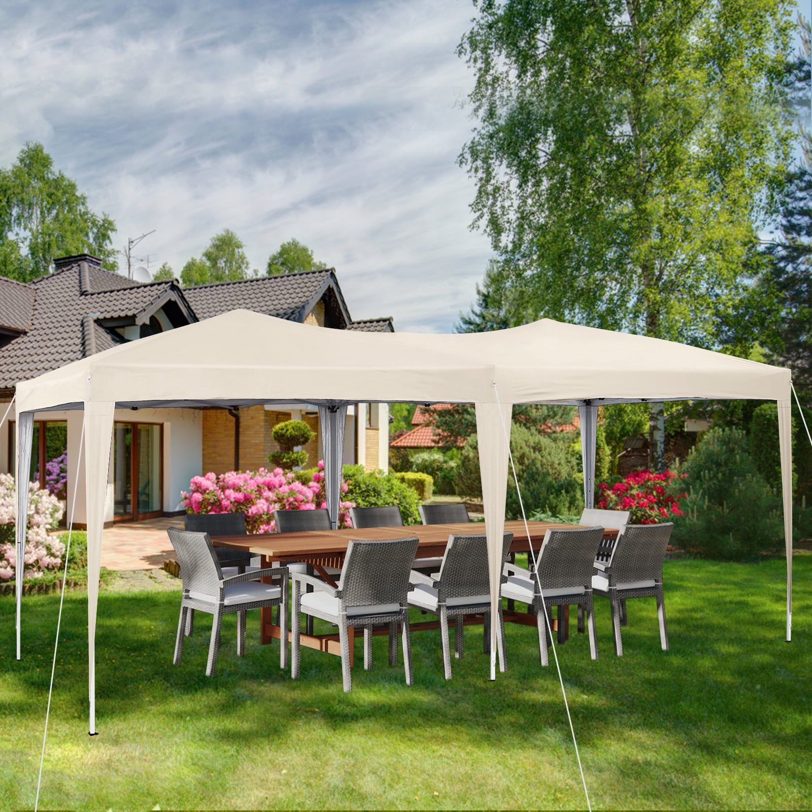 CLIPOP Outdoor Party Canopy Tent, 10x20 ft Pop-up Gazebo Tent with 6 ...