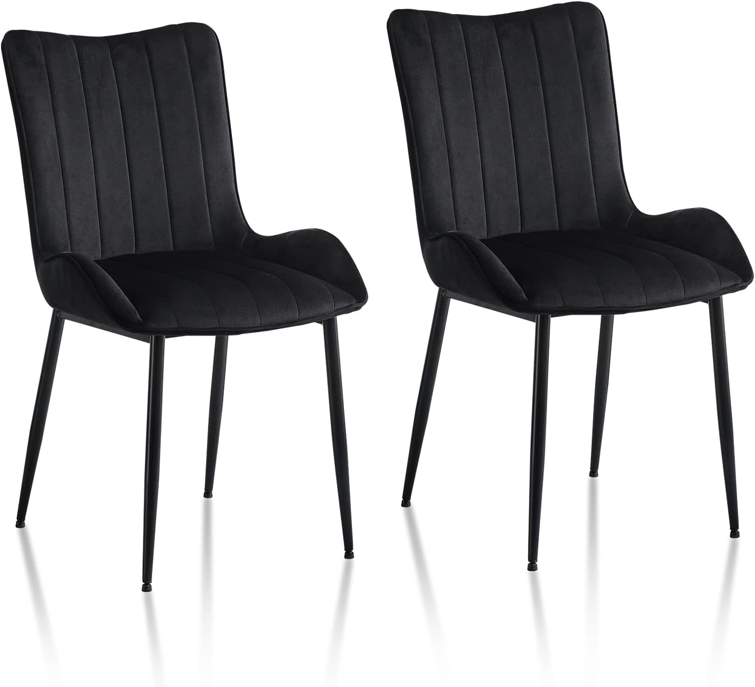 CLIPOP Velvet Dining Chairs Set of 2, Mid-Century Modern Kitchen Chairs ...