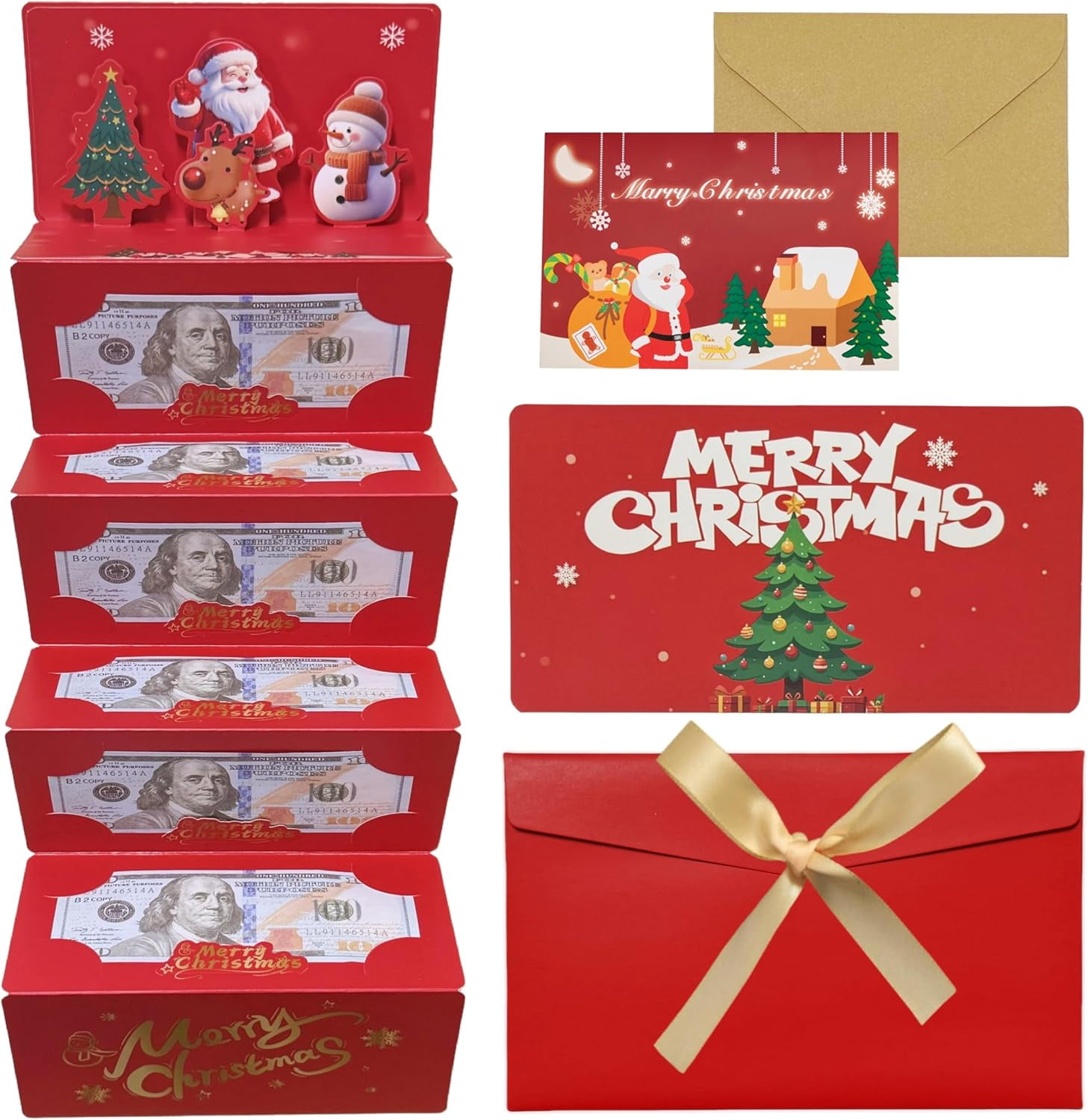 CLIQKWEN Christmas Cash Gift Envelopes - DIY Surprise Money/Card ...