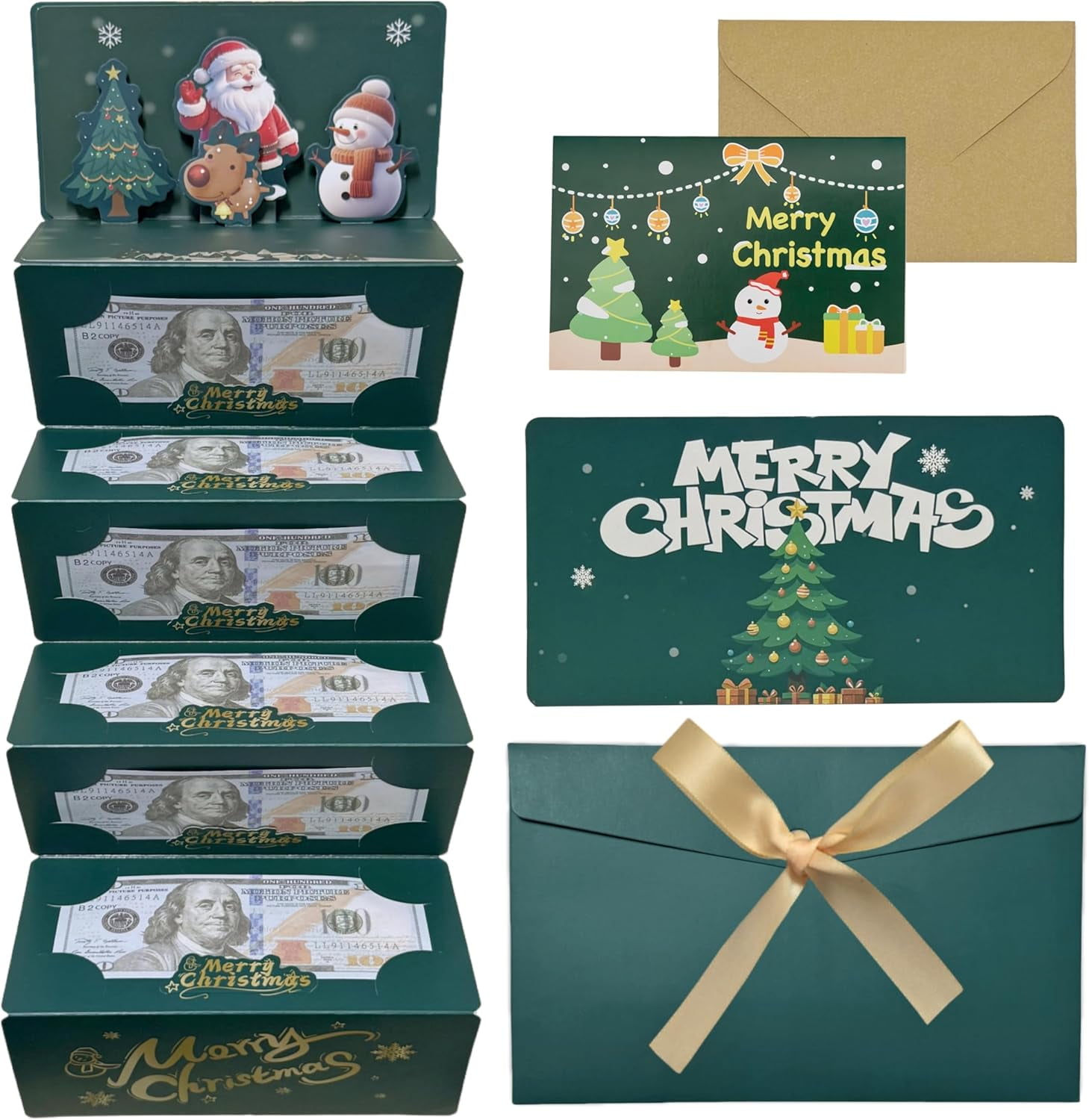 CLIQKWEN Christmas Cash Gift Envelopes - DIY Surprise Money/Card ...