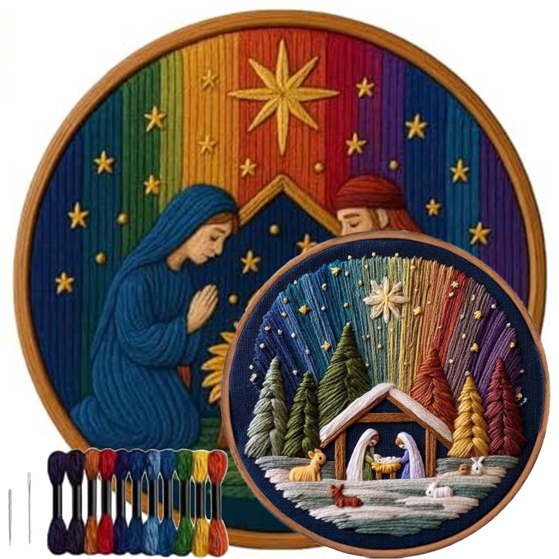 CLIQKWEN DIY Nativity Embroidery Kit - Stitch The Holy Story | Complete ...