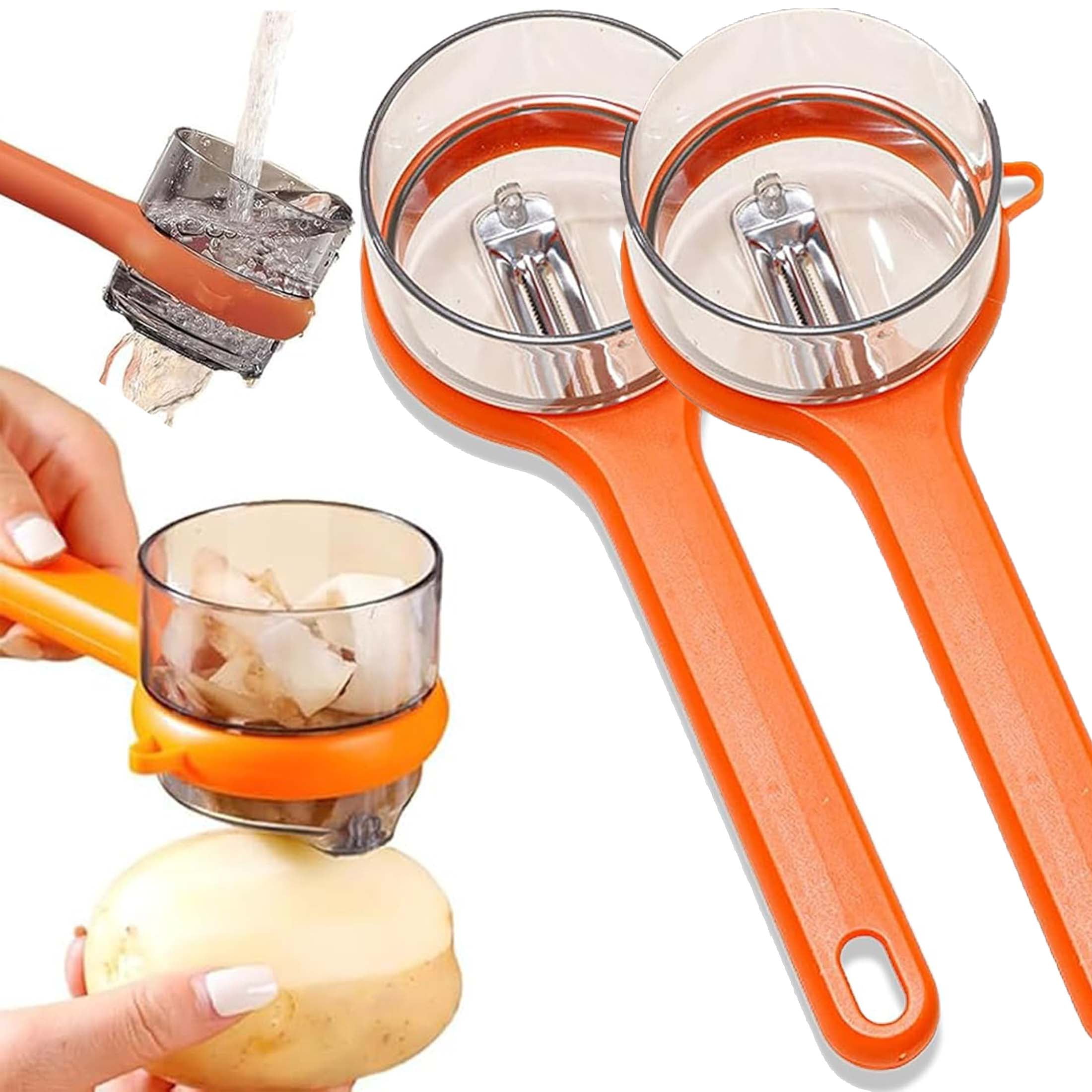 CLIQKWEN Double-Sided Stainless Steel Blade Fruit & Vegetable Peeler ...