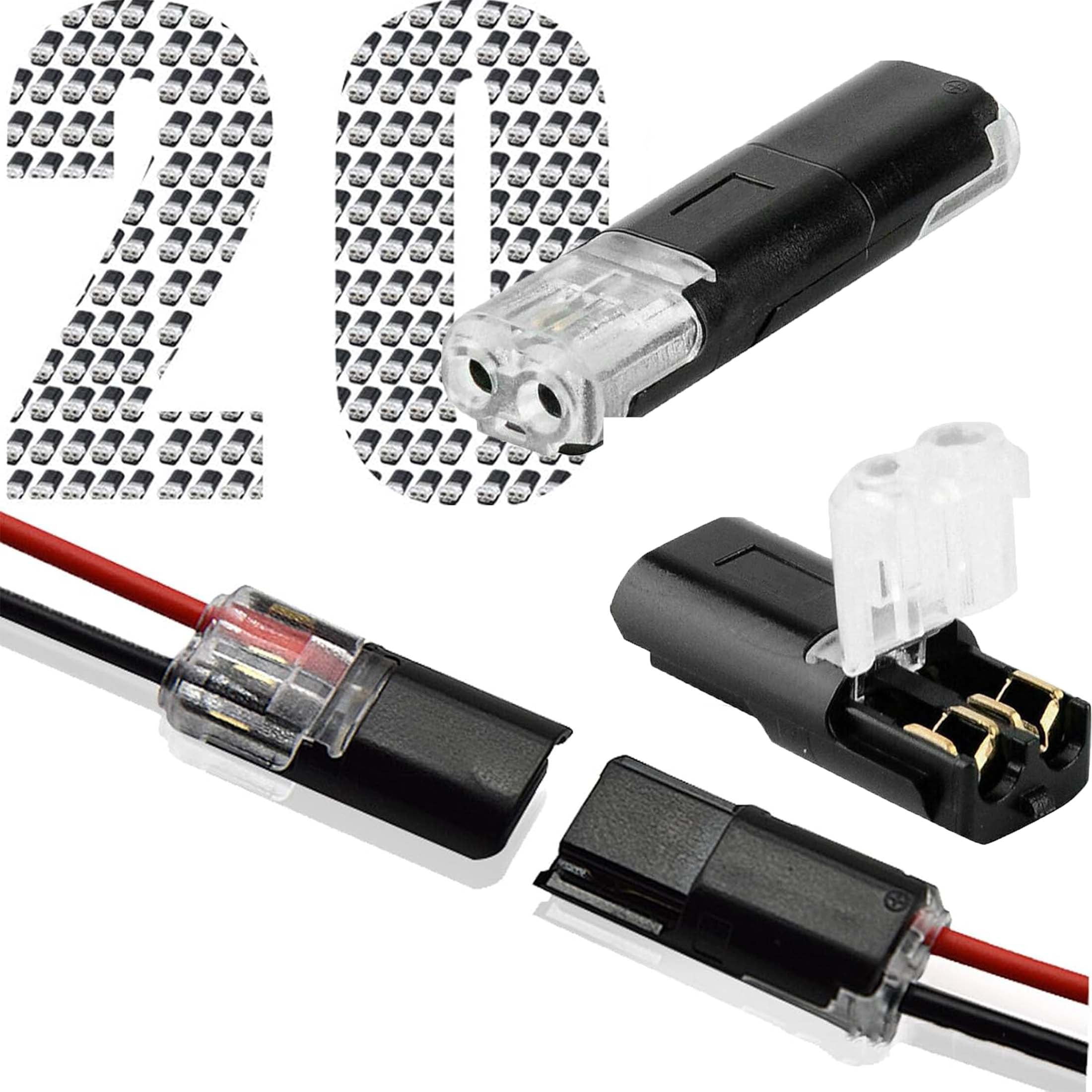 CLIQKWEN Double-Wire Push-In Connector with Locking Buckle – Waterproof ...