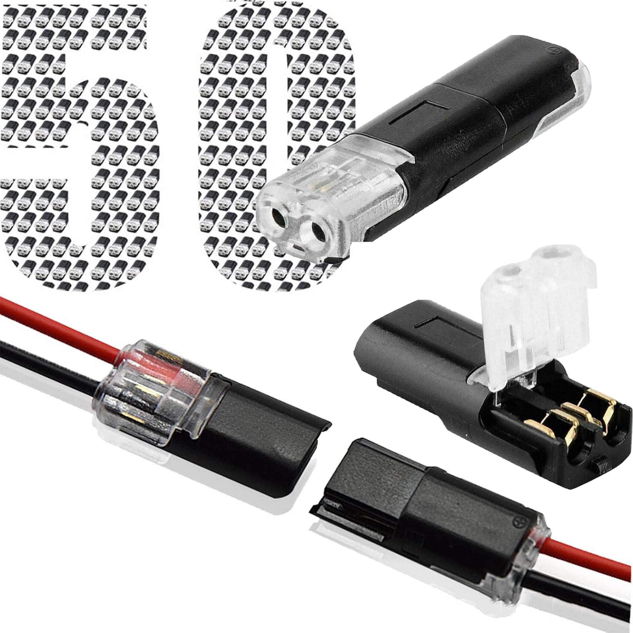 CLIQKWEN Double-Wire Push-In Connector with Locking Buckle – Waterproof ...